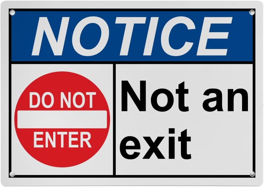Not an Exit Sign, Industrial Not an Exit Sign 8"x12" UV Resistant for ...