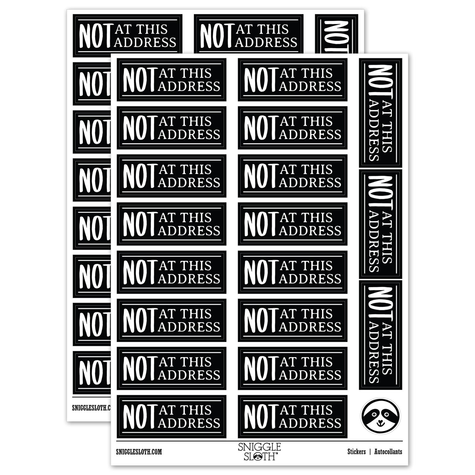 Not at This Address Letter Mail Sticker Set - Black - Gloss Finish - 2. ...