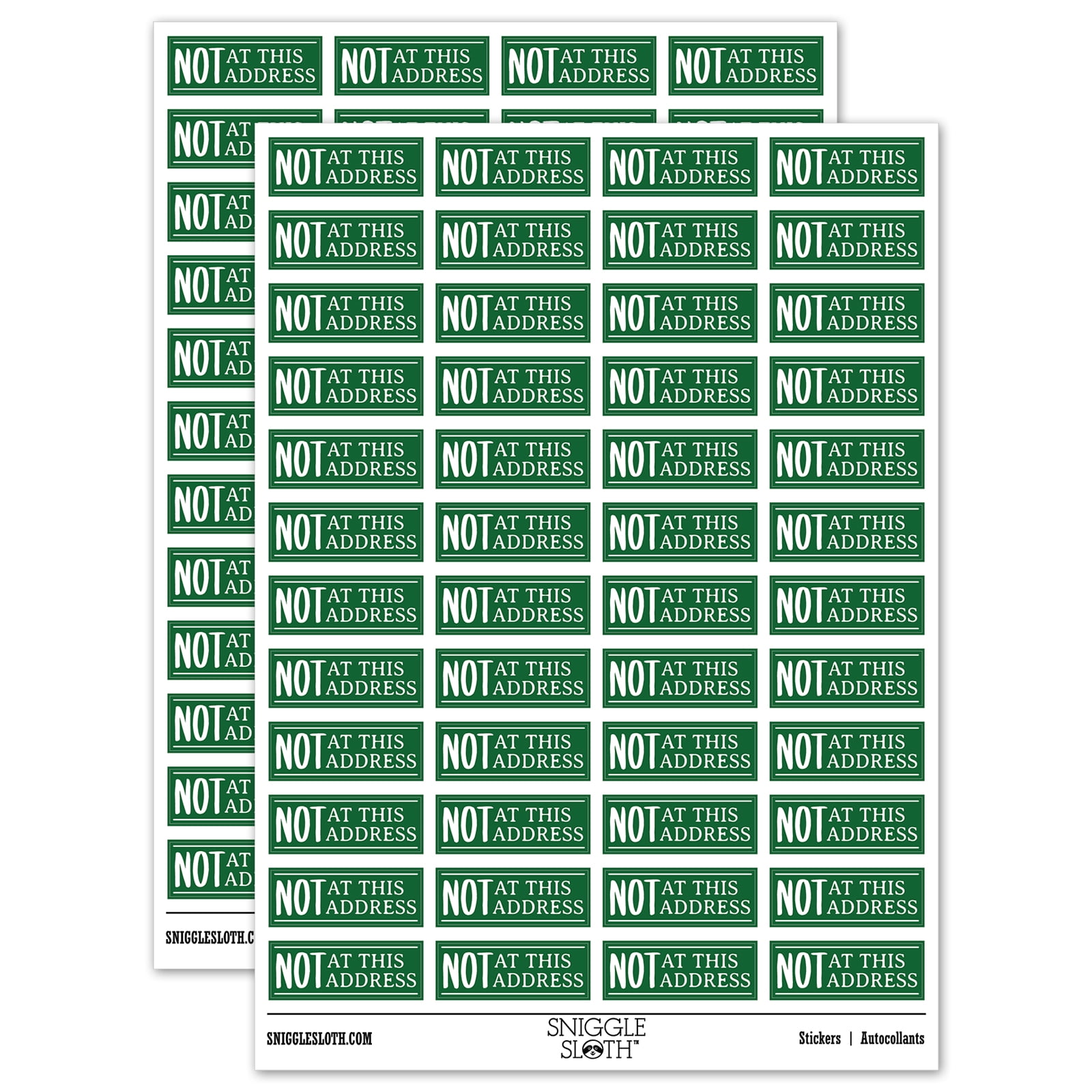 Not at This Address Letter Mail Sticker Set - Dark Green - Matte Finish ...