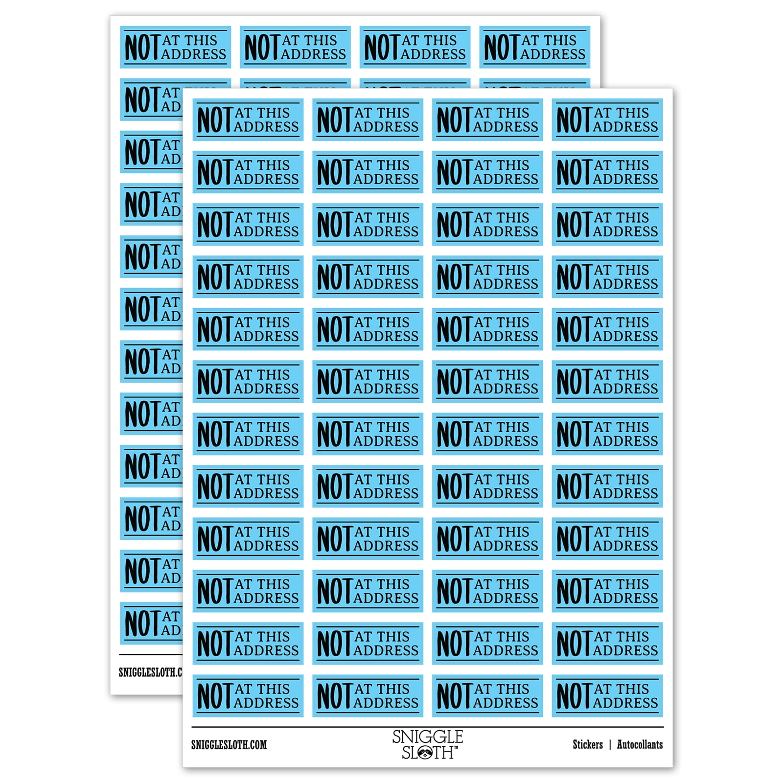 Not at This Address Letter Mail Sticker Set - Light Blue - Gloss Finish ...