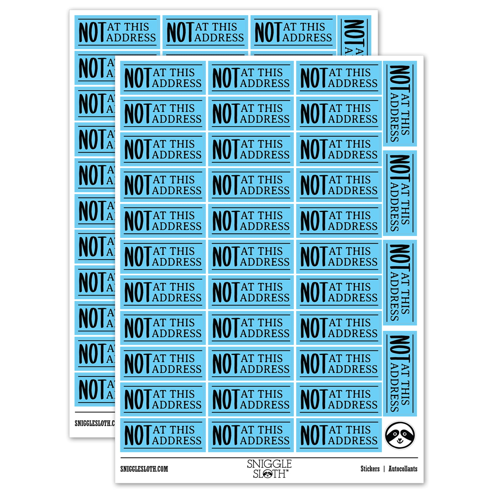Not at This Address Letter Mail Sticker Set - Light Blue - Gloss Finish ...