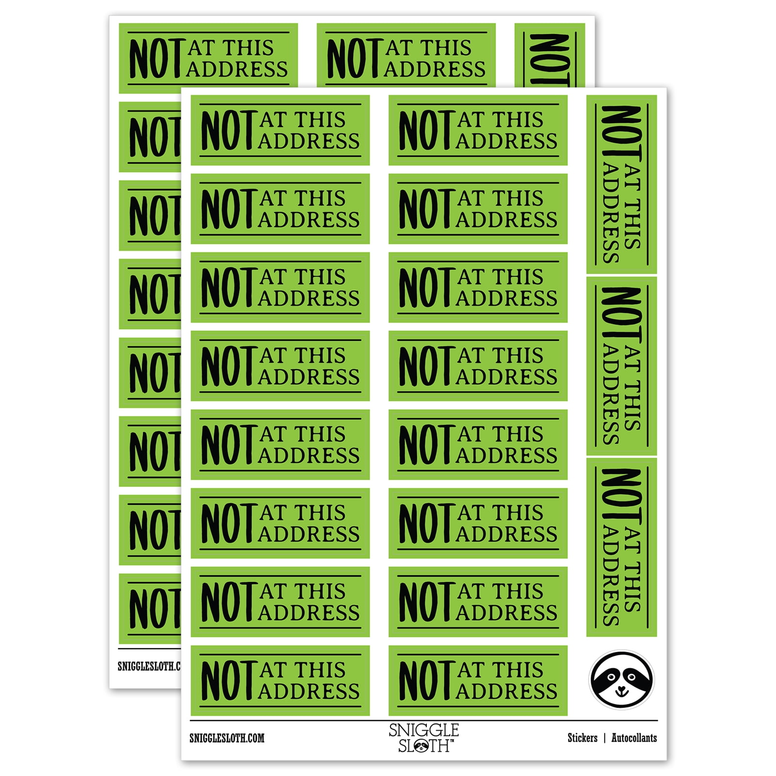 Not at This Address Letter Mail Sticker Set - Light Green - Matte ...
