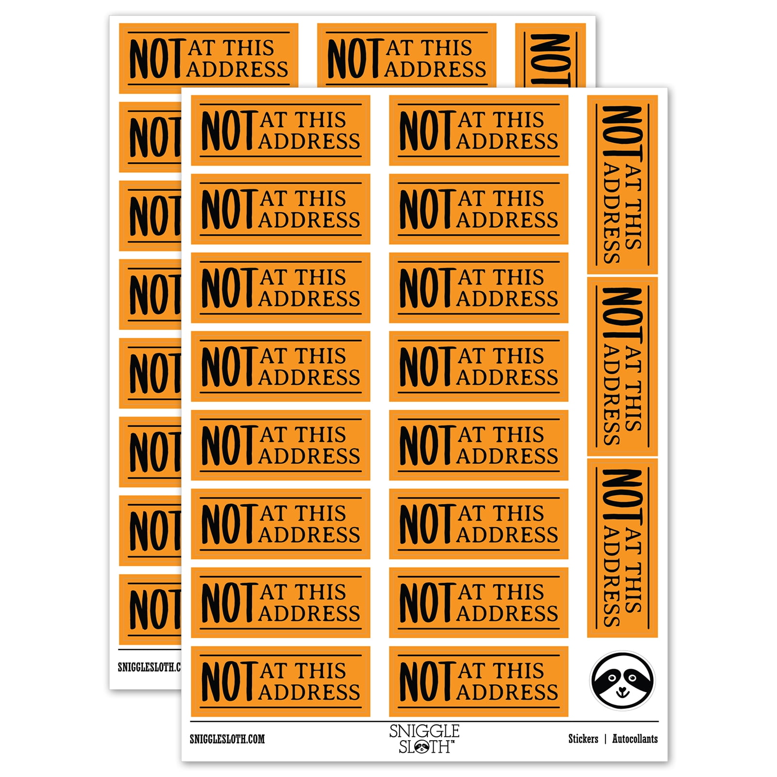 Not at This Address Letter Mail Sticker Set - Orange - Gloss Finish - 2 ...