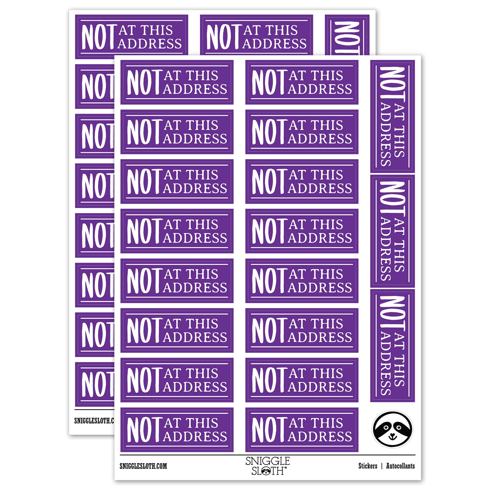 Not at This Address Letter Mail Sticker Set - Purple - Gloss Finish - 2 ...