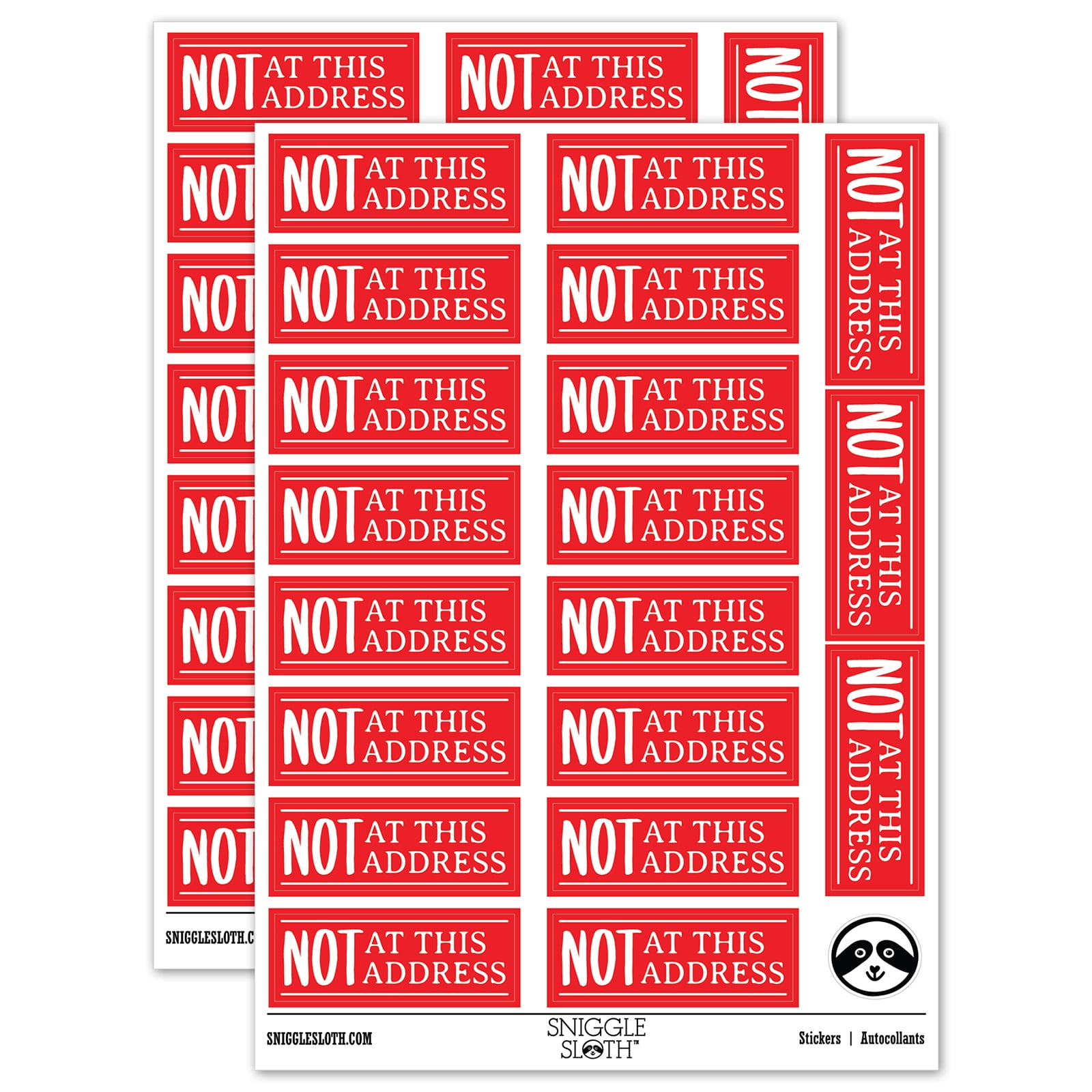 Not at This Address Letter Mail Sticker Set - Red - Matte Finish - 2.00 ...