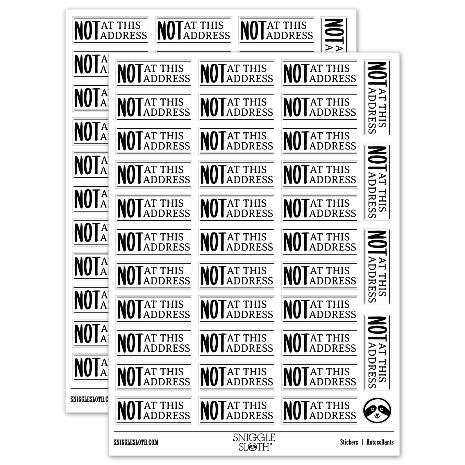 Not at This Address Letter Mail Sticker Set - White - Gloss Finish - 1. ...