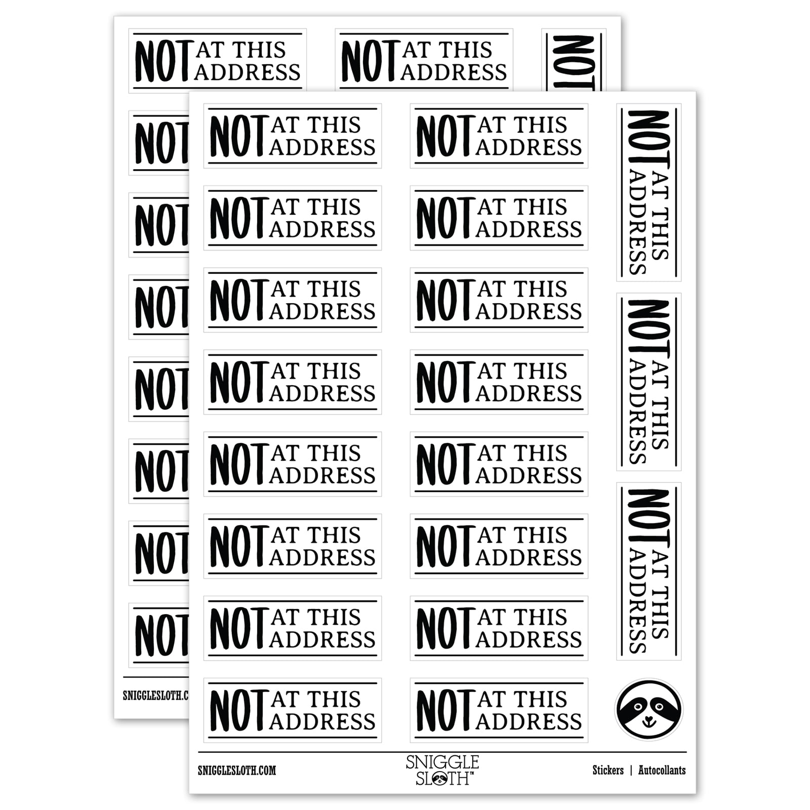 Not at This Address Letter Mail Sticker Set - White - Matte Finish - 2. ...