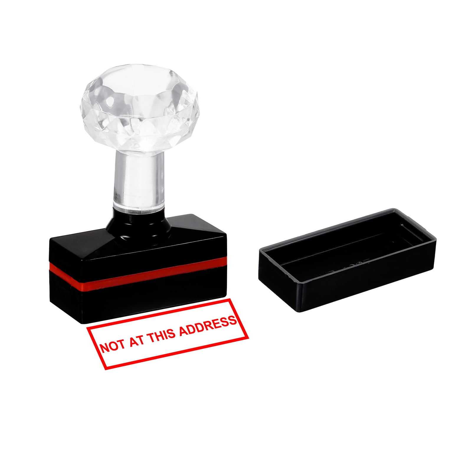 Uxcell Black Plastic Stamp Self Inking Red Ink Office Stamps Pre Inked ...