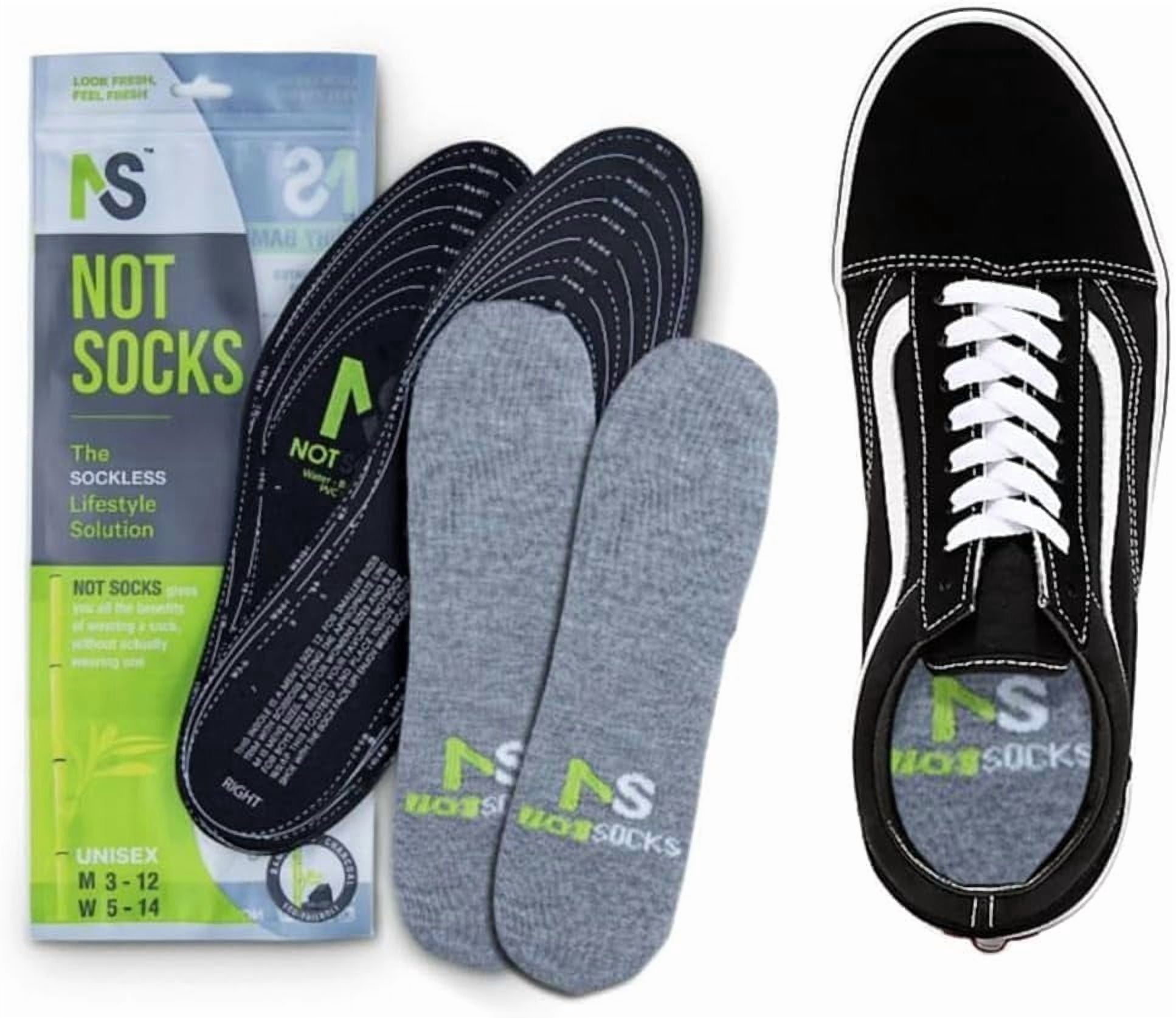 NotSocks Thin Shoe Insoles for Men & Women – Bamboo Charcoal Odor ...