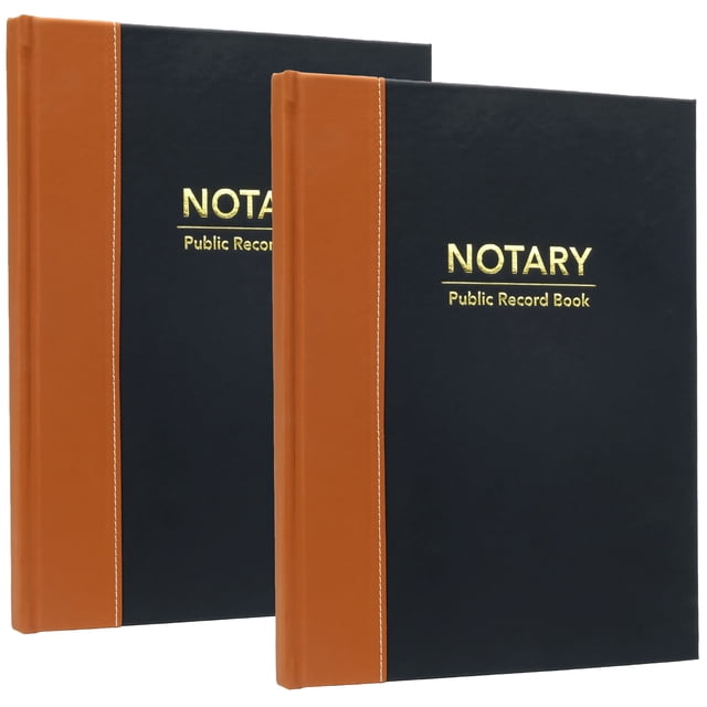 Global Printed Products Notary Journal Notebook, 2-Pack, Hardcover, 380 ...