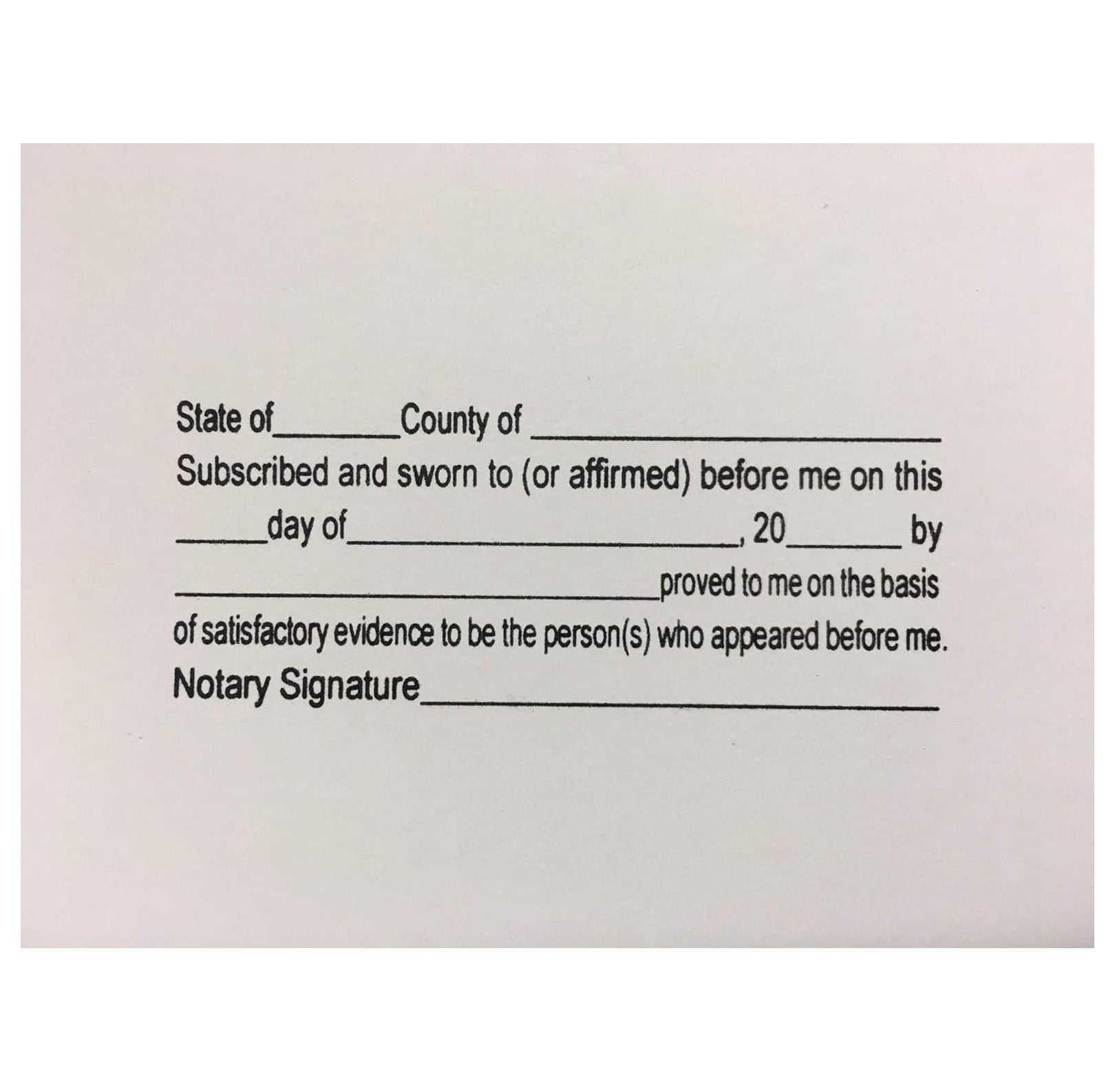 Notary Jurat 2773 Black Rectangular Rubber Stamp 1" x 2.5" Business ...