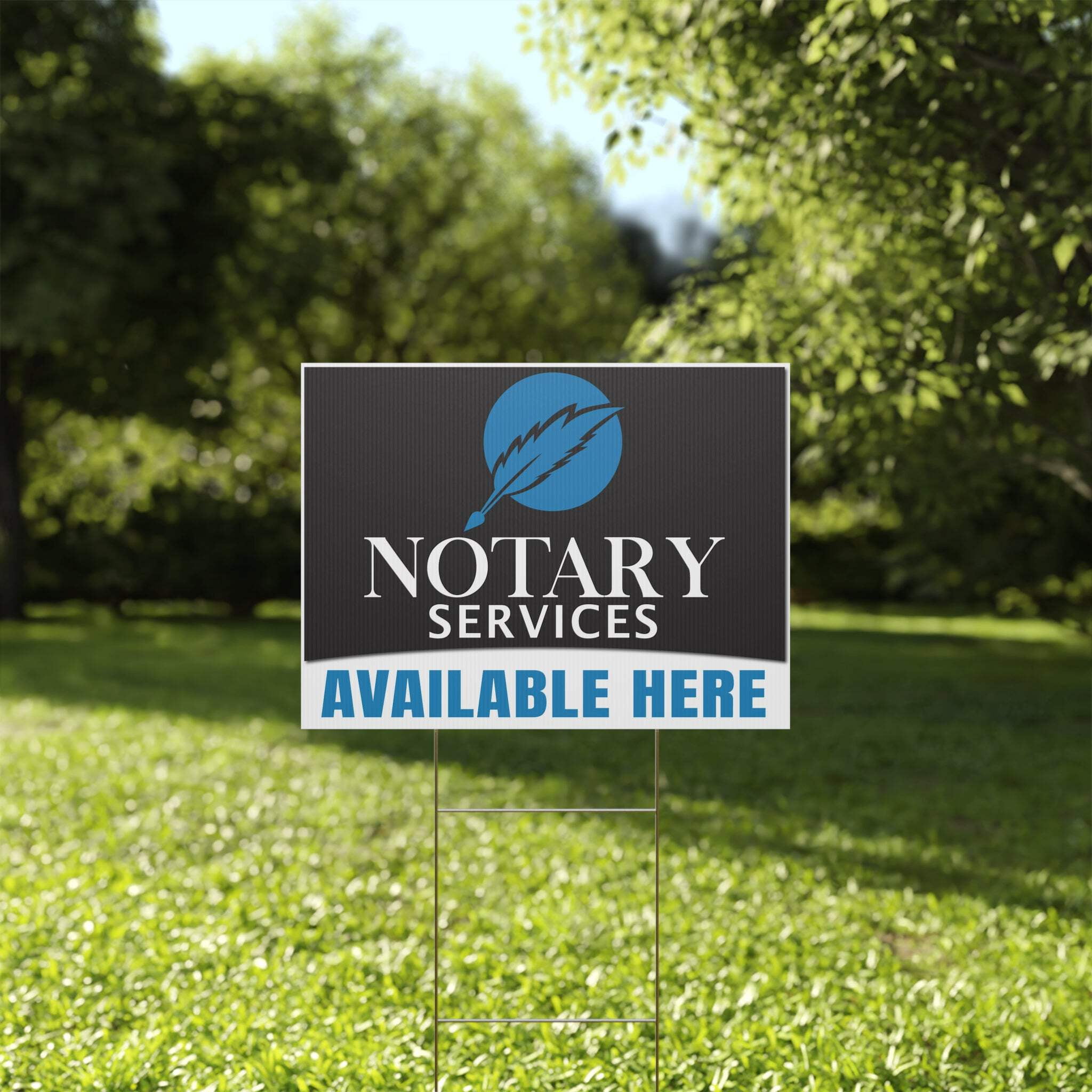 Notary Services, Notary Public Yard Sign, 18x12, 24x18, 36x24, Double ...
