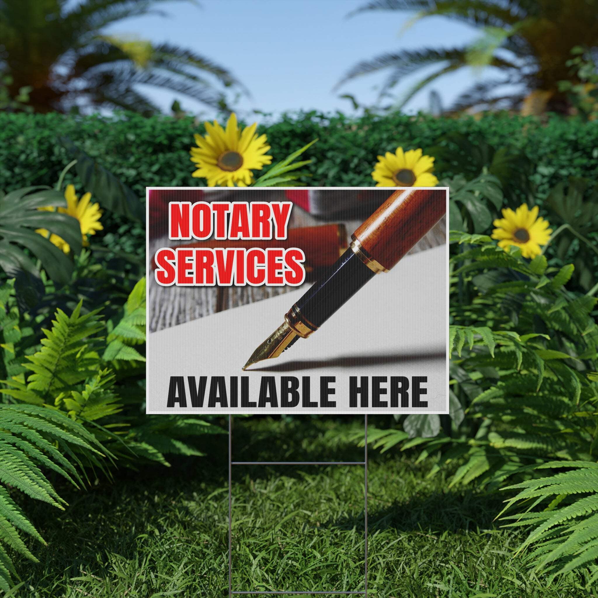 Notary Services, Notary Public Yard Sign, 18x12, 24x18, 36x24, Double ...