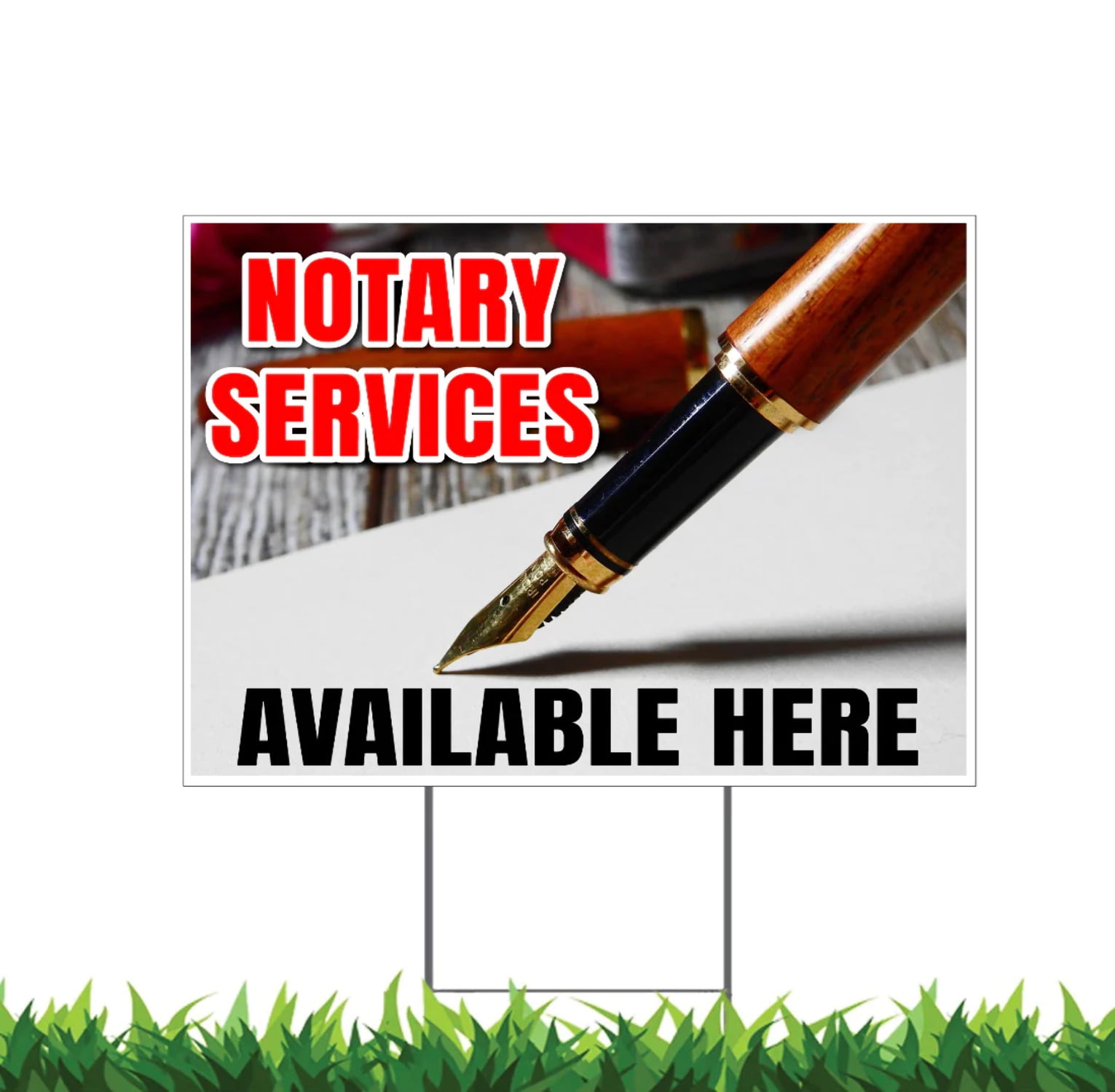 Notary Services, Notary Public Yard Sign, 18x12, 24x18, 36x24, Double ...