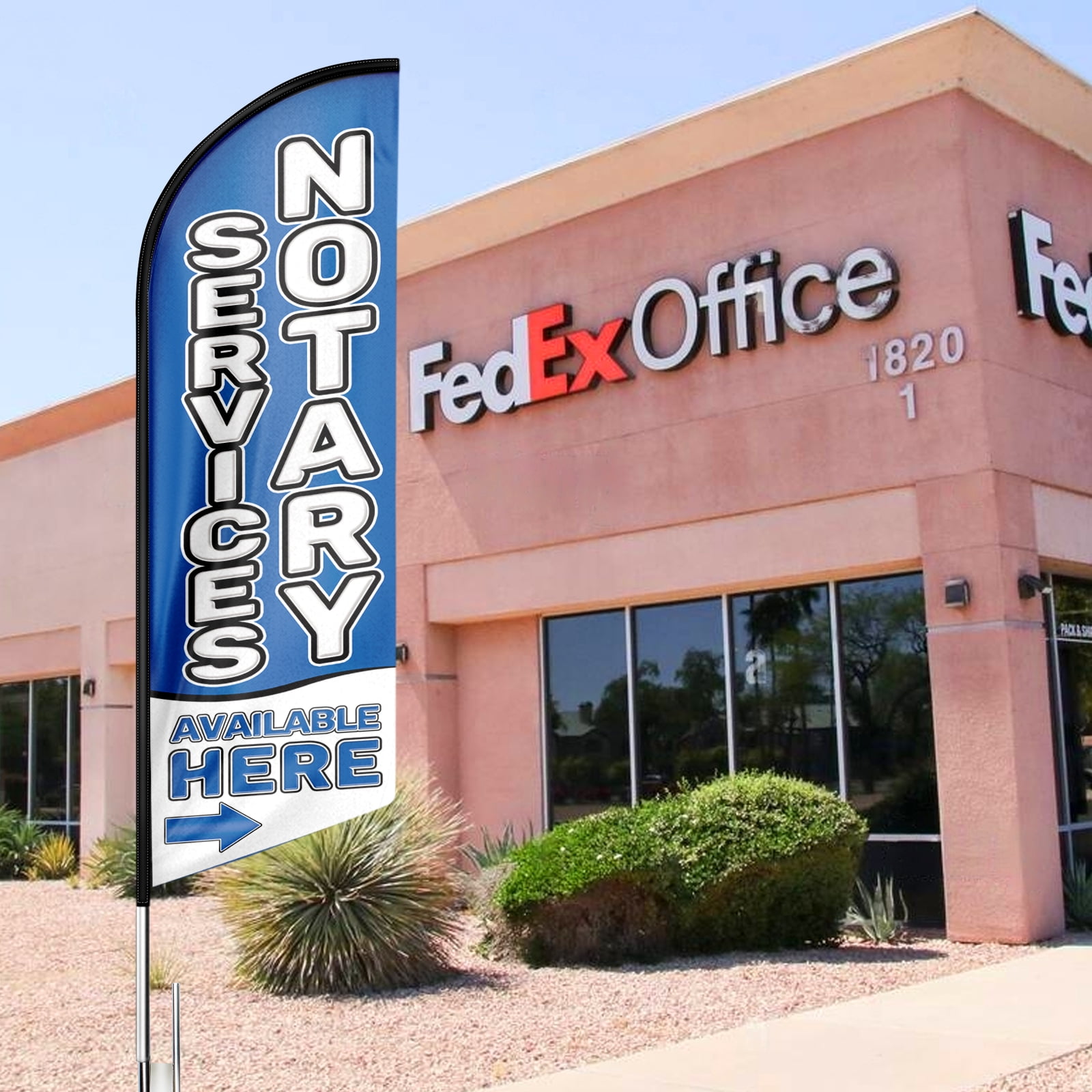 Notary Services Sign Feather Flag ,8FT Notary Services outdoor ...