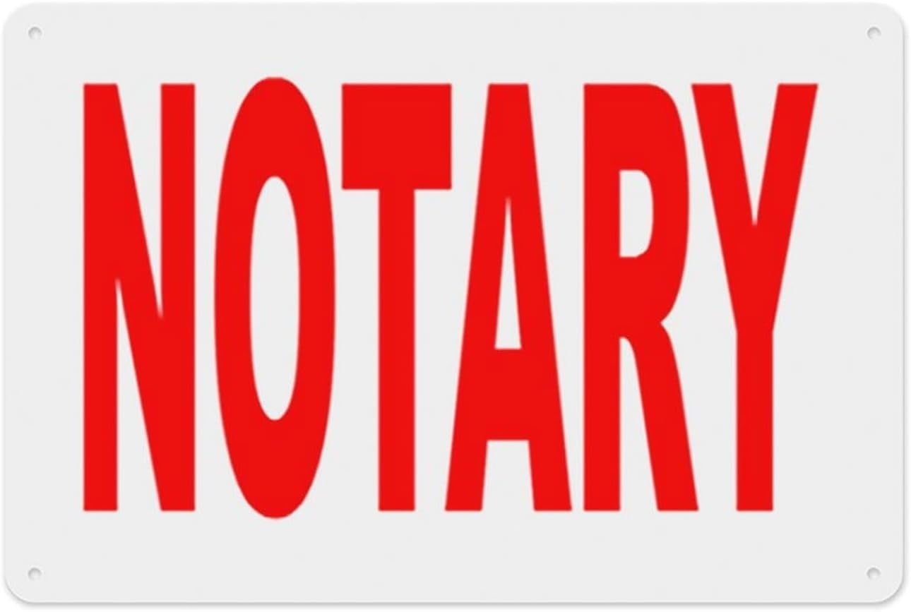 Notary Sign 8"x12" - Aluminum Tin Warning for Home Outdoor Garden ...
