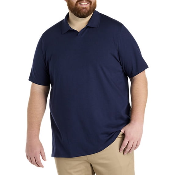 Notch-Collar Tech Polo Shirt Peacoat 4XLT - Walmart.com