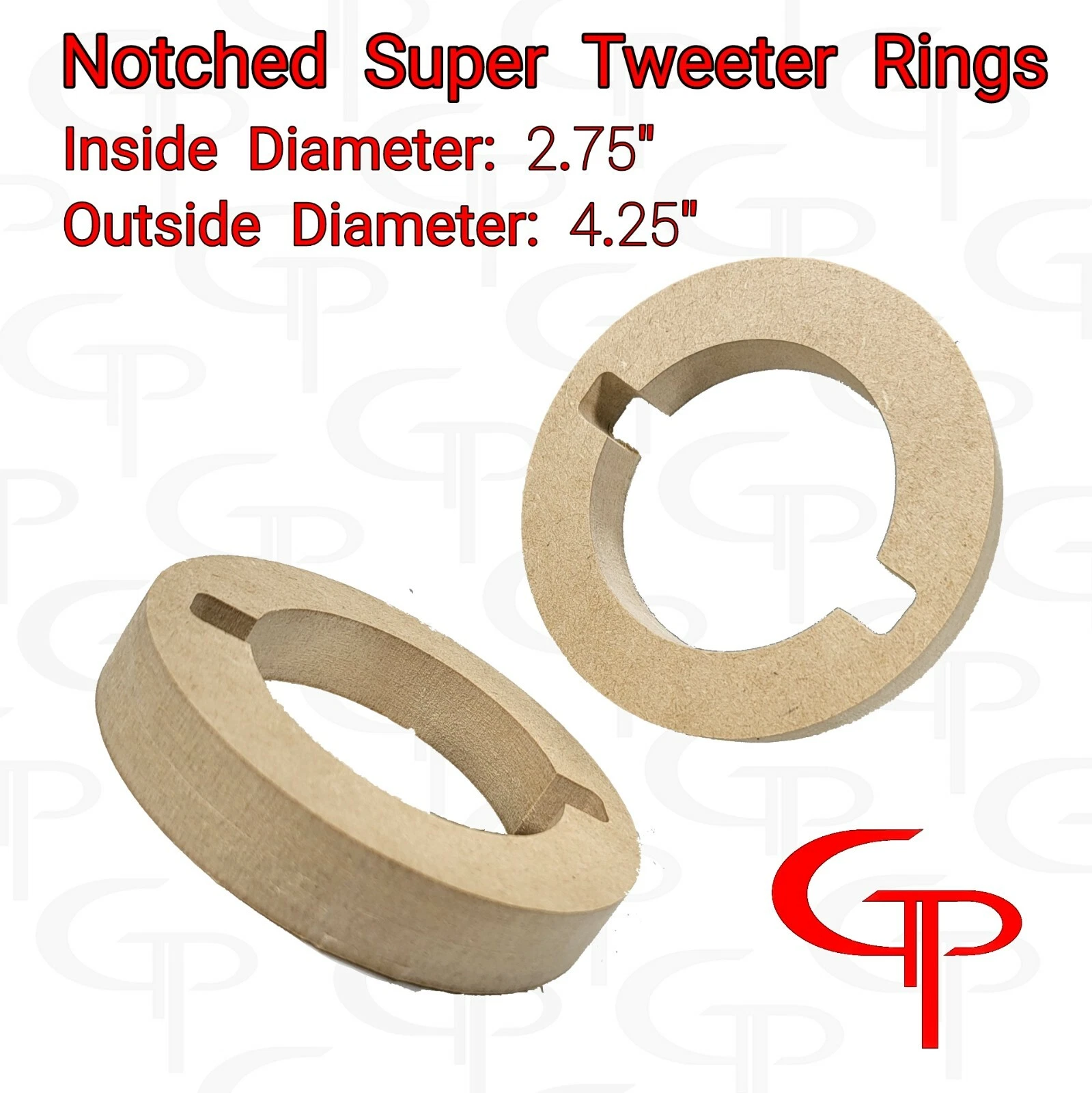 Notched Super Tweeter Door Pod Baffle (Pair) Speaker Rings Spacer Gp ...