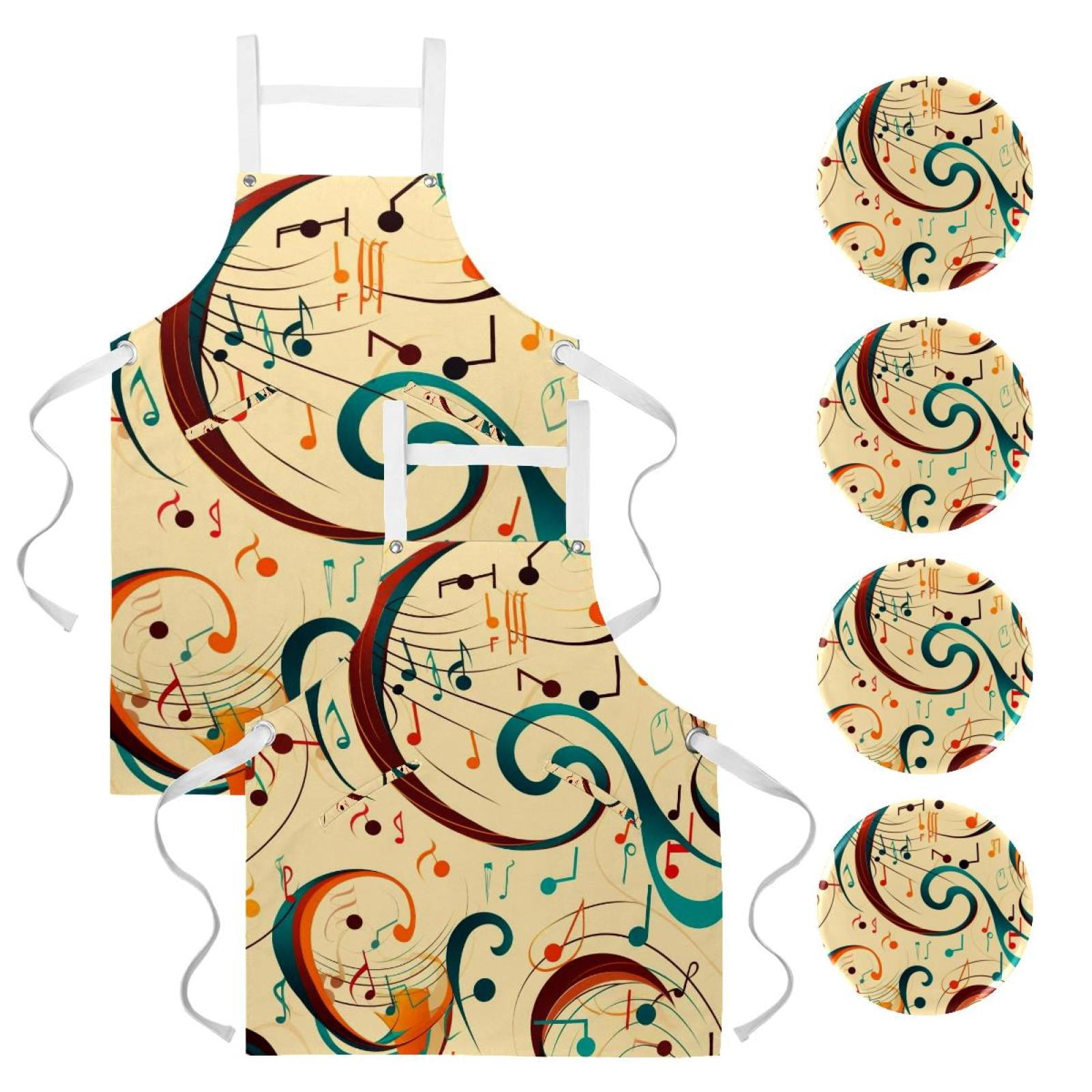Note 2 Pack Waterproof Apron with Pockets and Badge Button, Round ...