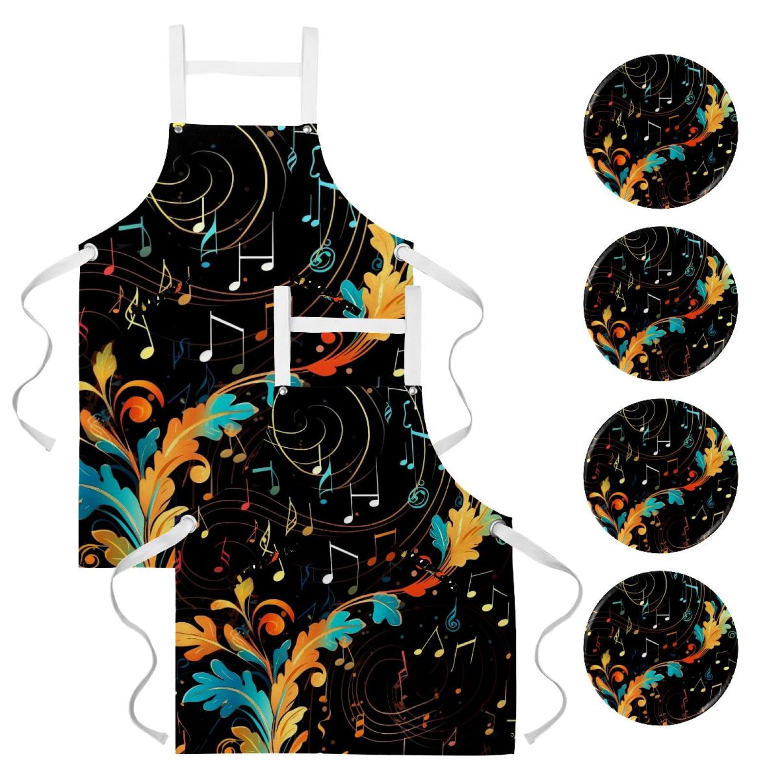 Note 2 Pack Waterproof Button Art Apron with Pockets and Badge ...