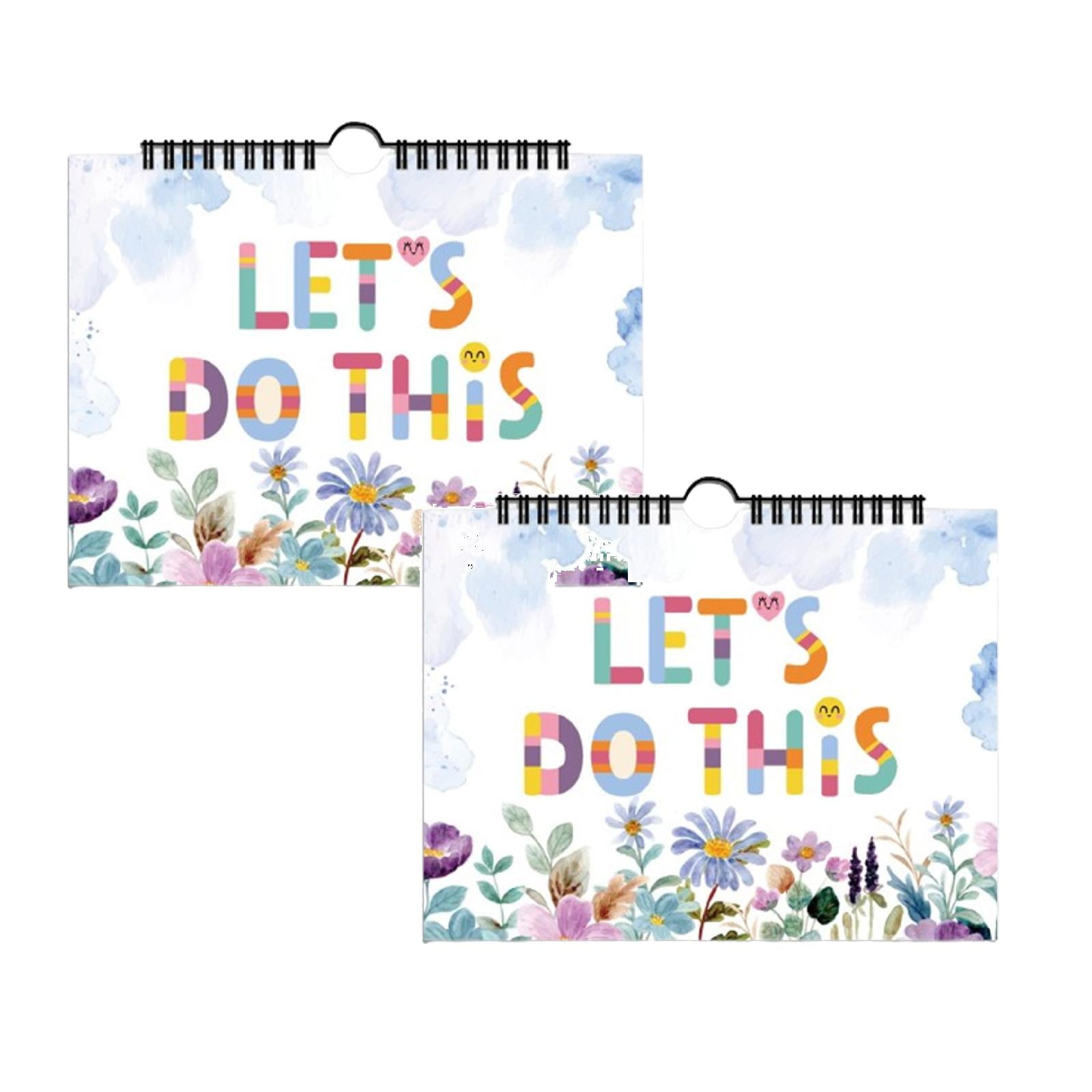 Note Book 4 Flower Theme Inspirational Notepad 12 Months English Plan ...