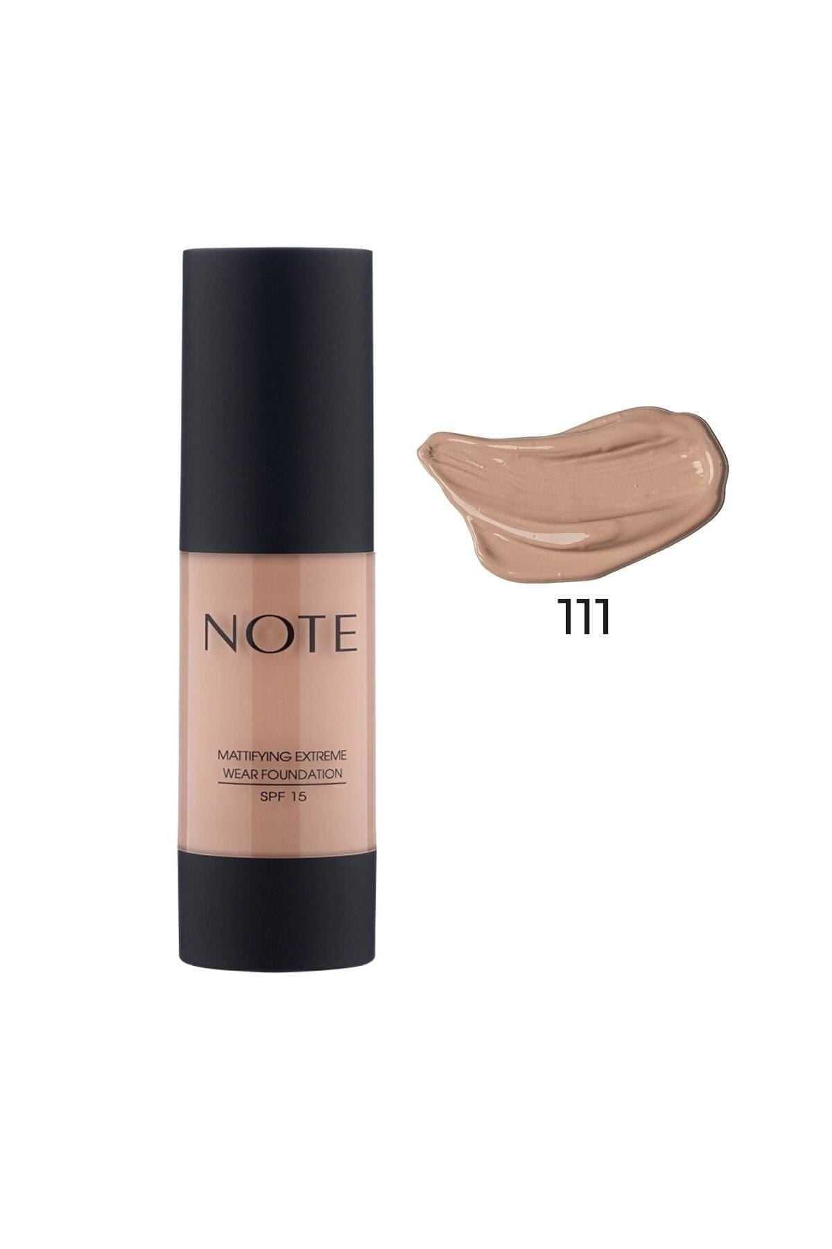 Note Cosmetics Mattifying Extreme Wear Foundation Matte Finish 111 Warm ...