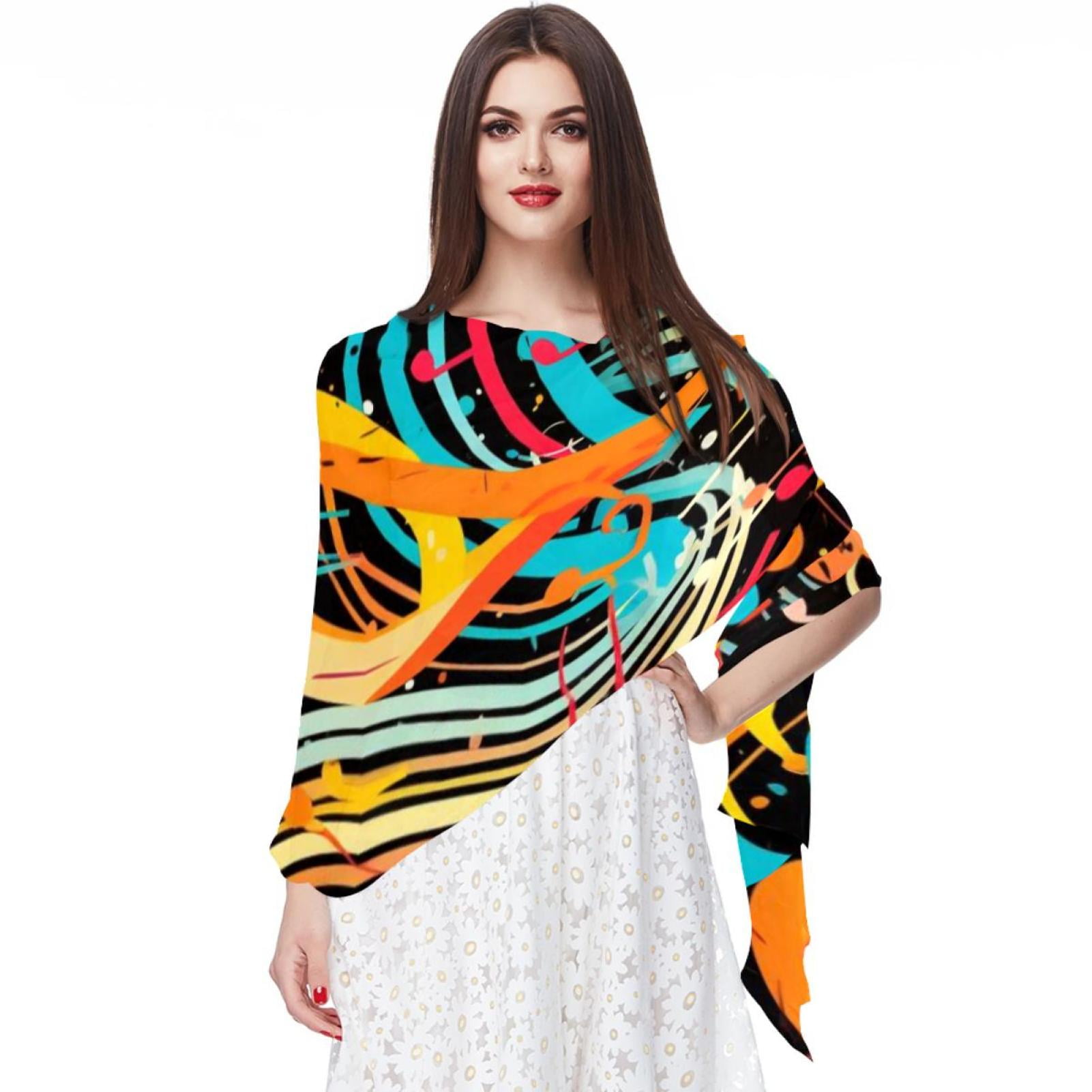 Note Elegant Chiffon Silk Hair Scarves - Lightweight and Breathable - 180*73 Size - Stylish ...