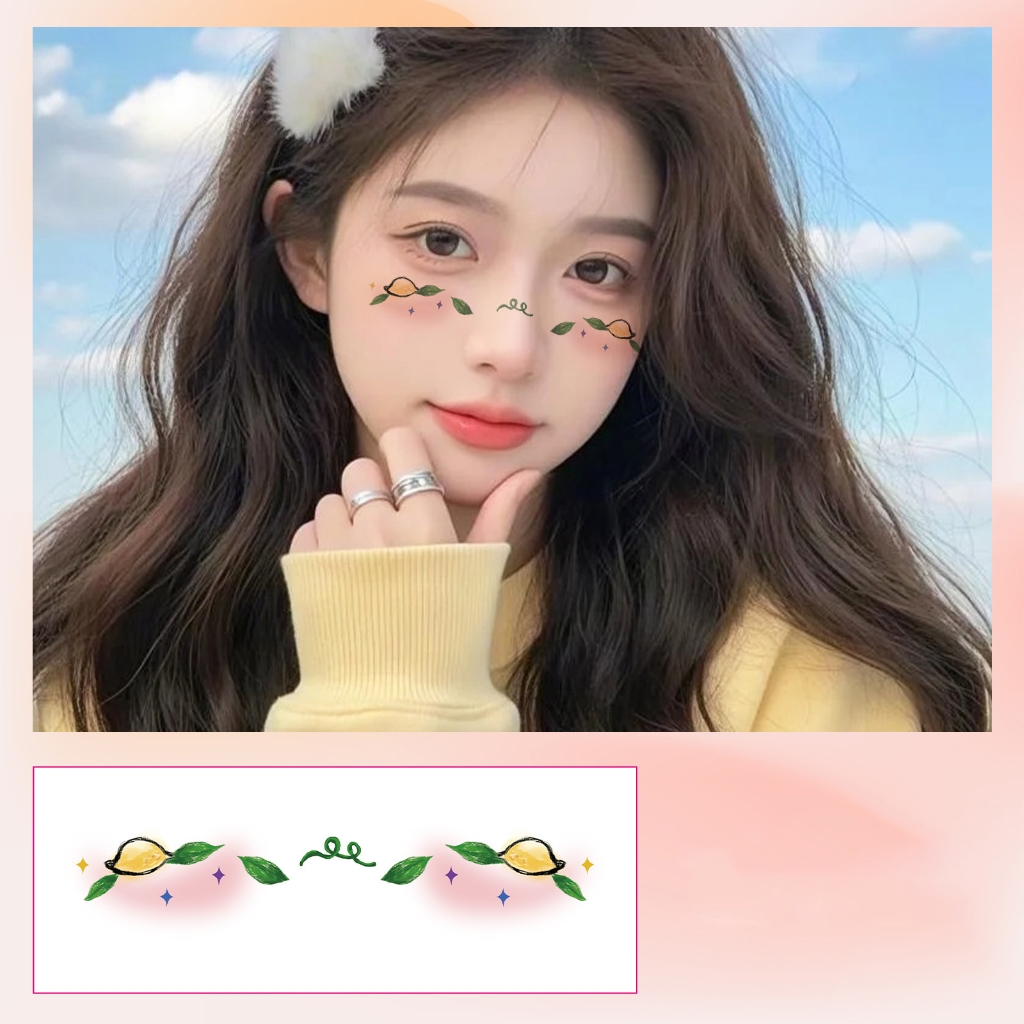 Note Fake Tattooed Stickers for Music Festival Makeup Face Temporary ...