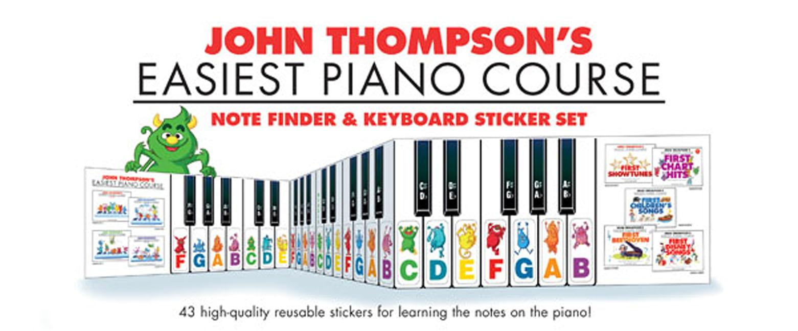 Note Finder Keyboard Sticker Set: John Thompsons Easiest Piano Course ...