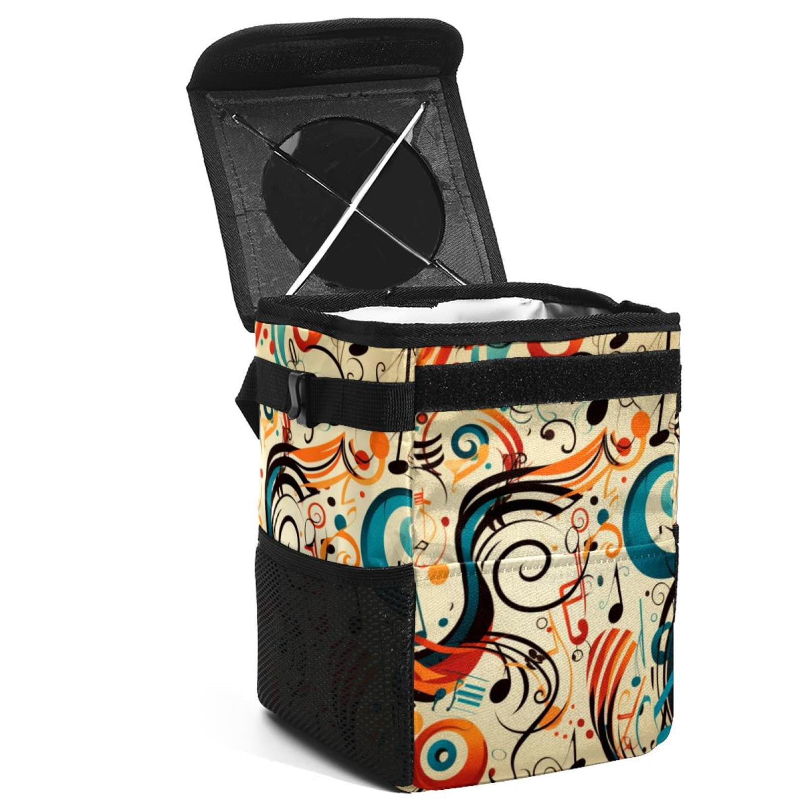 Note Foldable Car Garbage Can with Lid Leak-Proof Mini Trash Can ...