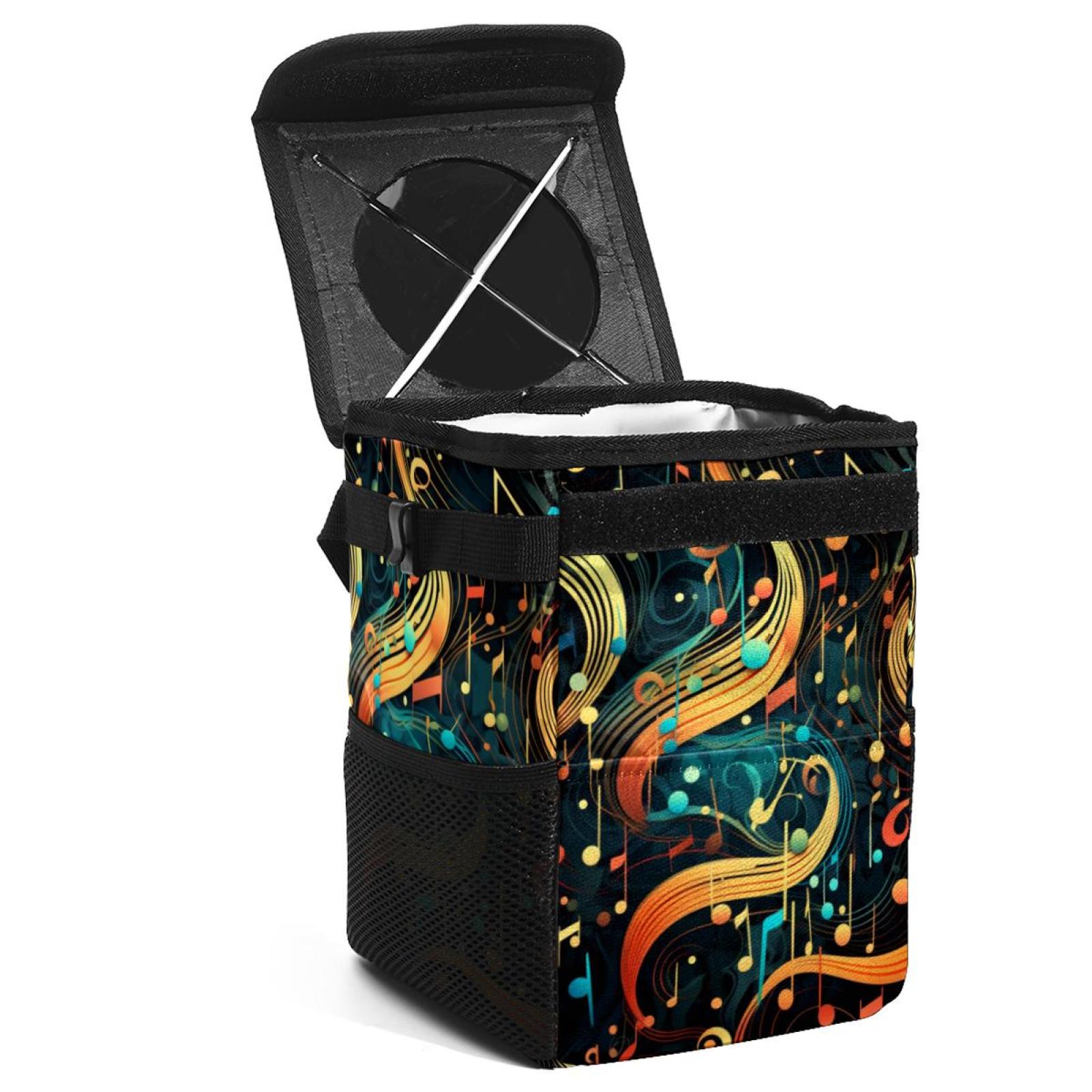 Note Foldable Car Trash Can with Lid and Leak-Proof Hanging Storage Bag ...