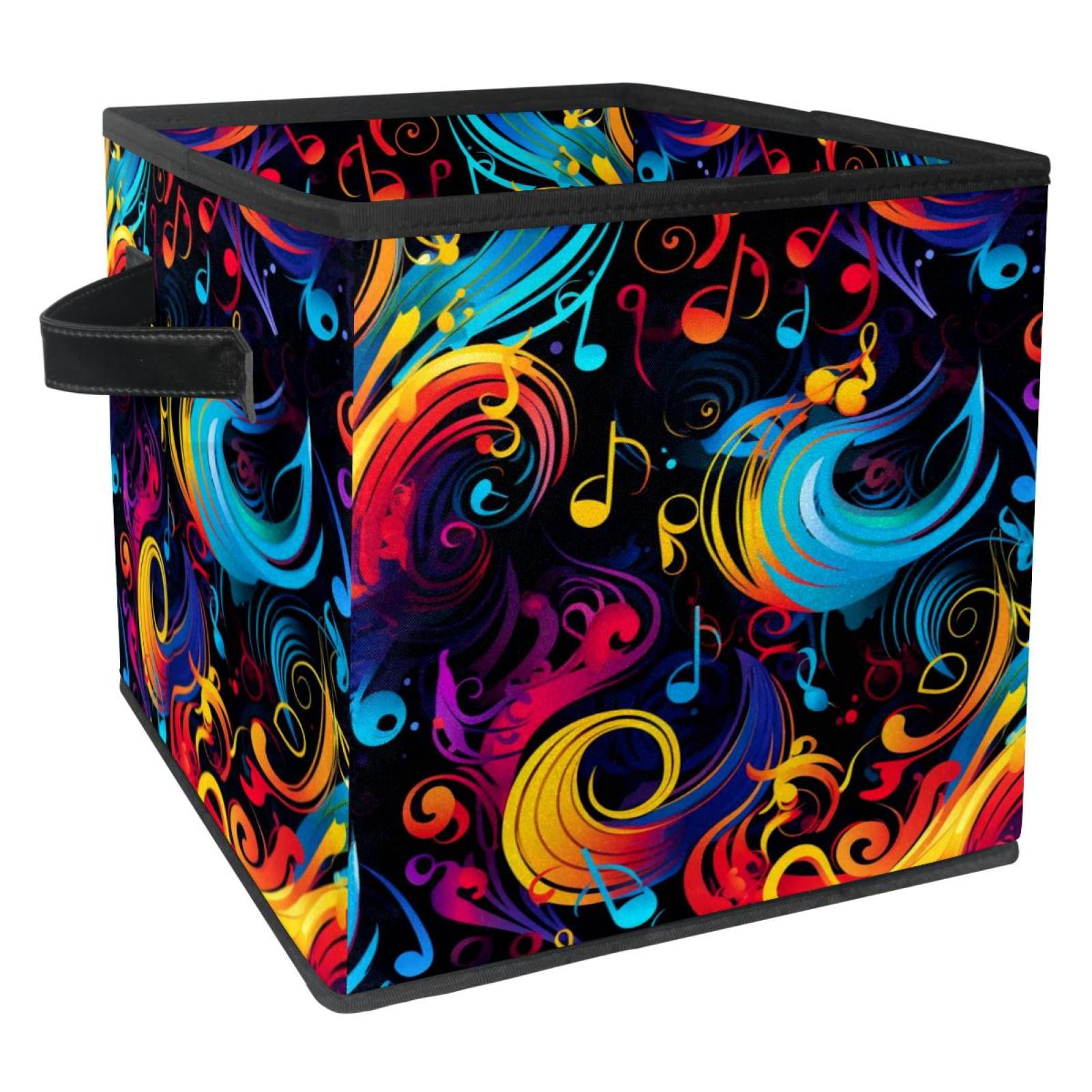 Note Foldable Organizer Bins with Handle, 10.8"x10.5"x10.6", Large ...