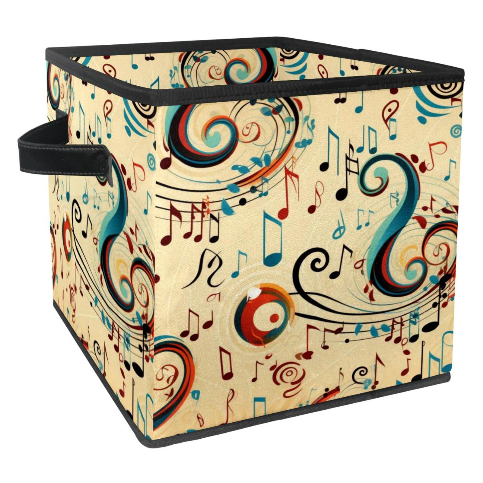 Note Foldable Storage Basket with Handle, 10.8"X10.5"X10.6", Large ...