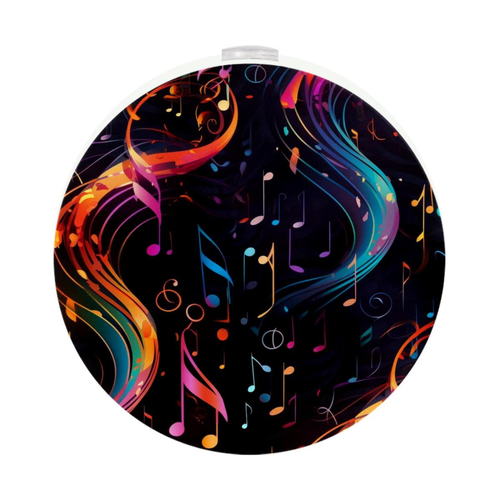 Note Led Round Night Light-2pcs Set, Battery Powered Mini Portable Soft ...