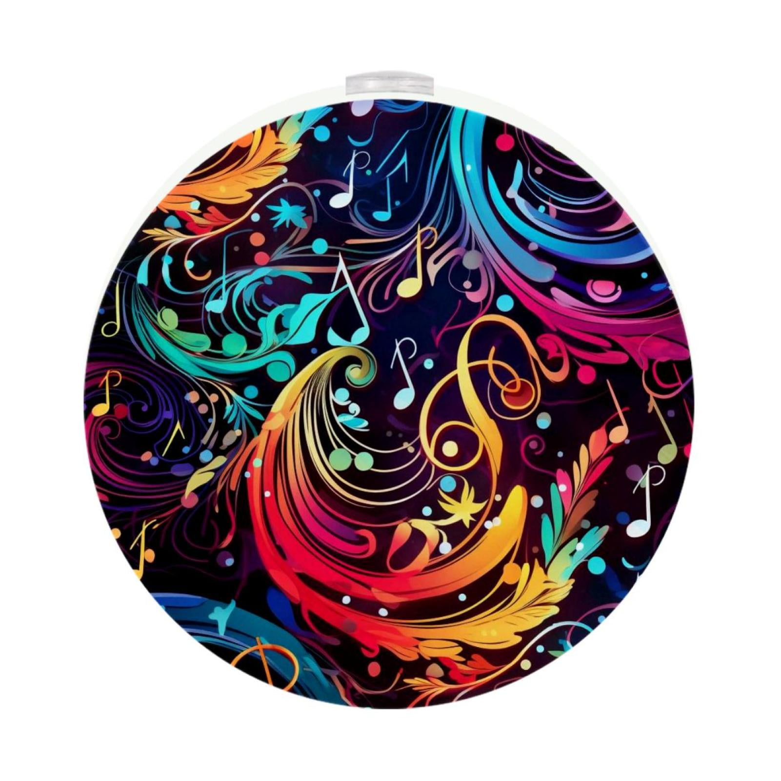 Note Led Round Night Light-2pcs Set, Battery Powered Mini Portable Soft ...