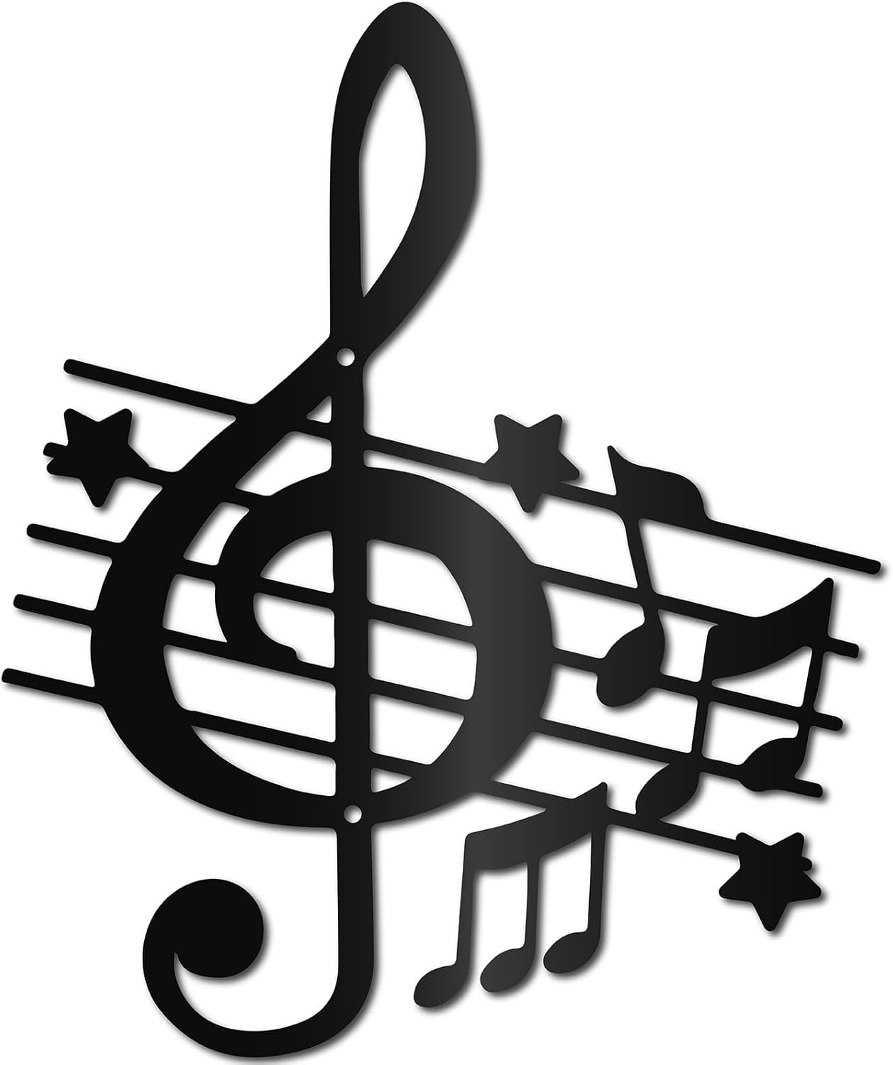 Note Metal Wall Art Decor Iron Wall Art Black Musical Hollow Sculpture ...