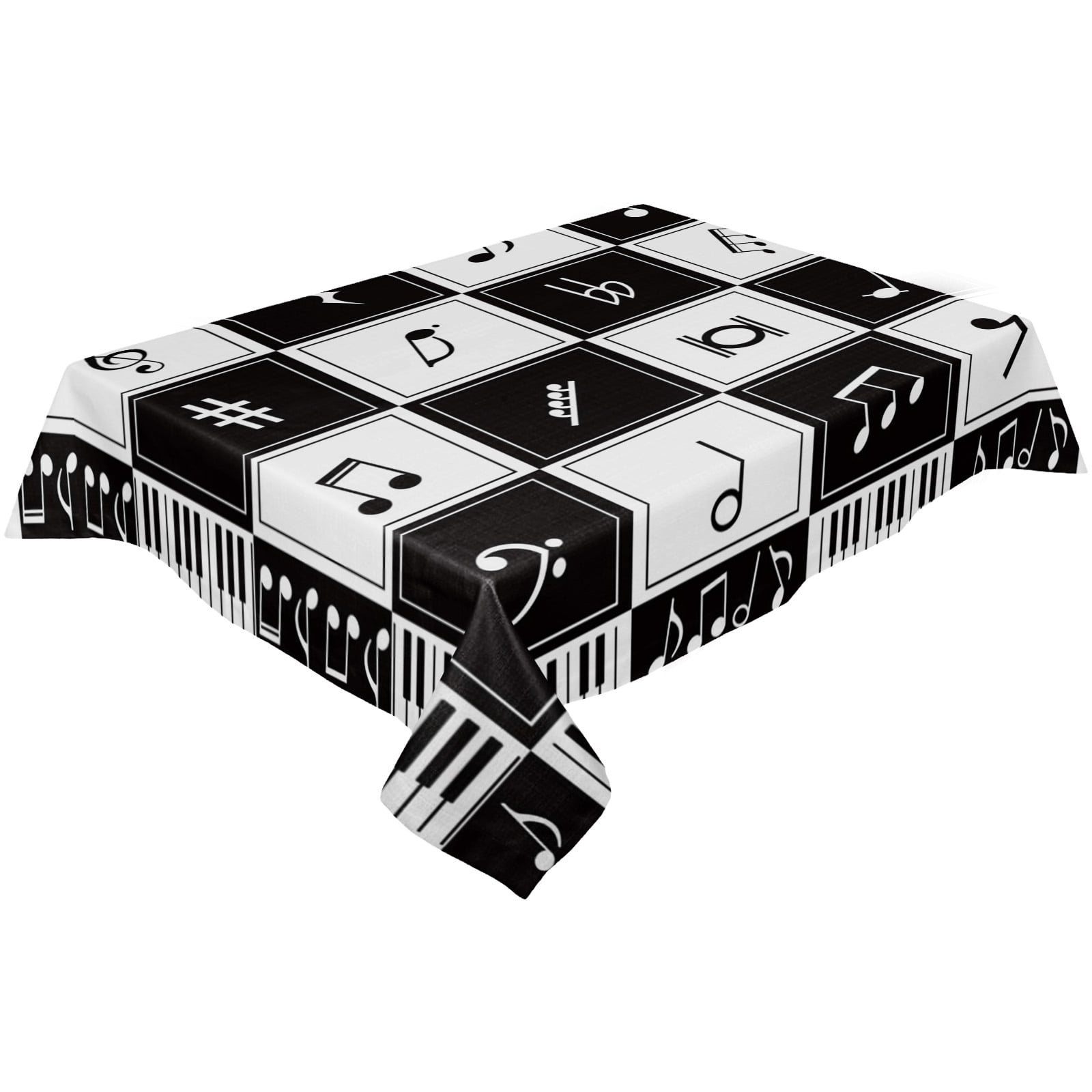 Note Music Black White Watercolor Splash Tablecloths Waterproof Kitchen ...