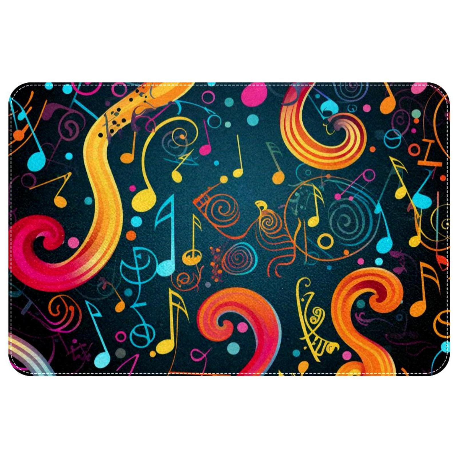 Note Polyester Non-Slip Machine Washable Office Rug Door Rug Floor Mats ...