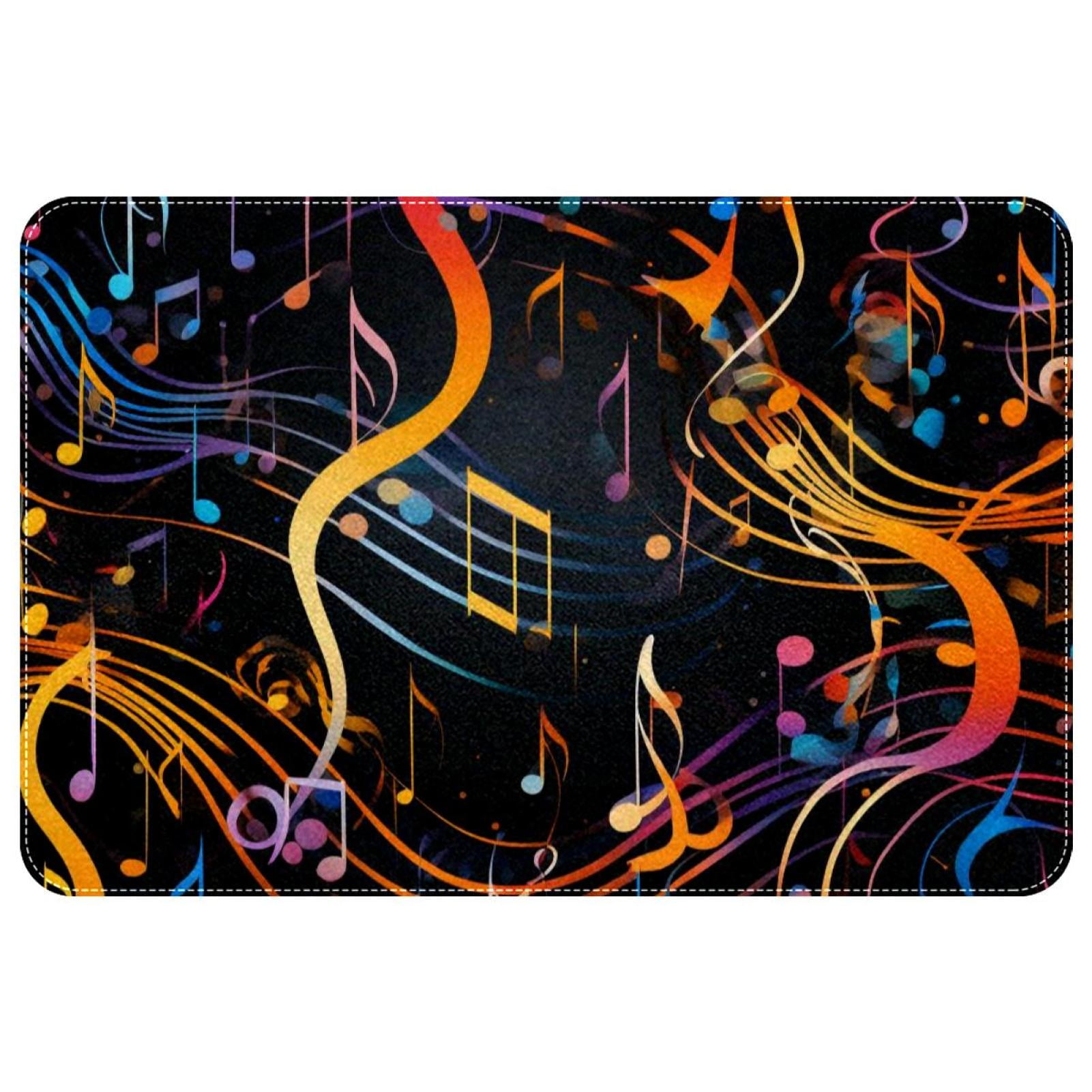 Note Polyester Non-Slip Machine Washable Office Rug Door Rug Floor Mats ...