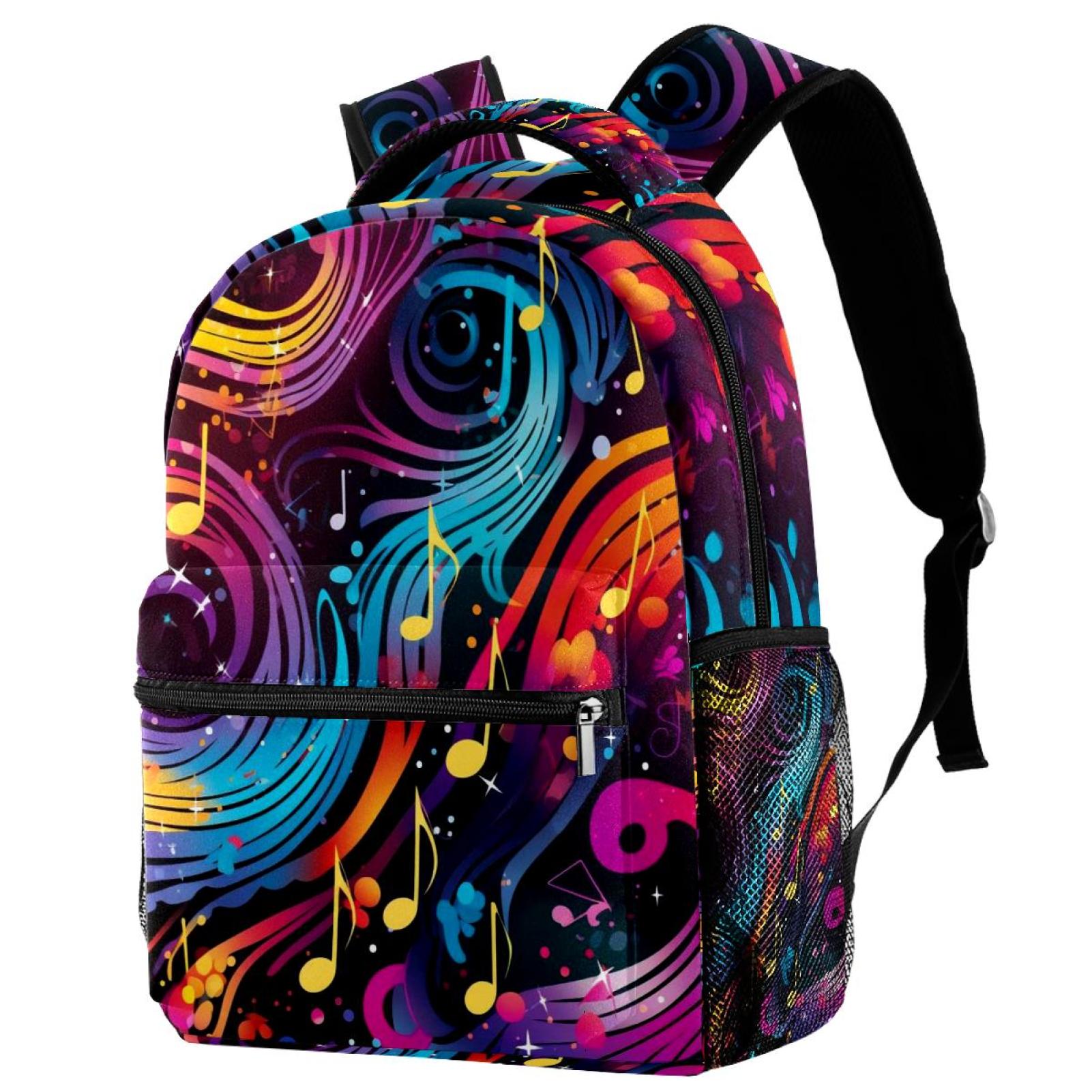 Note Prints Casual Backpacks Lightweight Premium Backpack with 1 Main ...