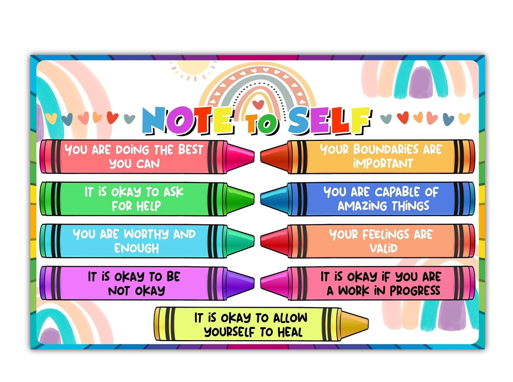 Note to Self Poster, Motivational Posters, Affirmations Poster ...