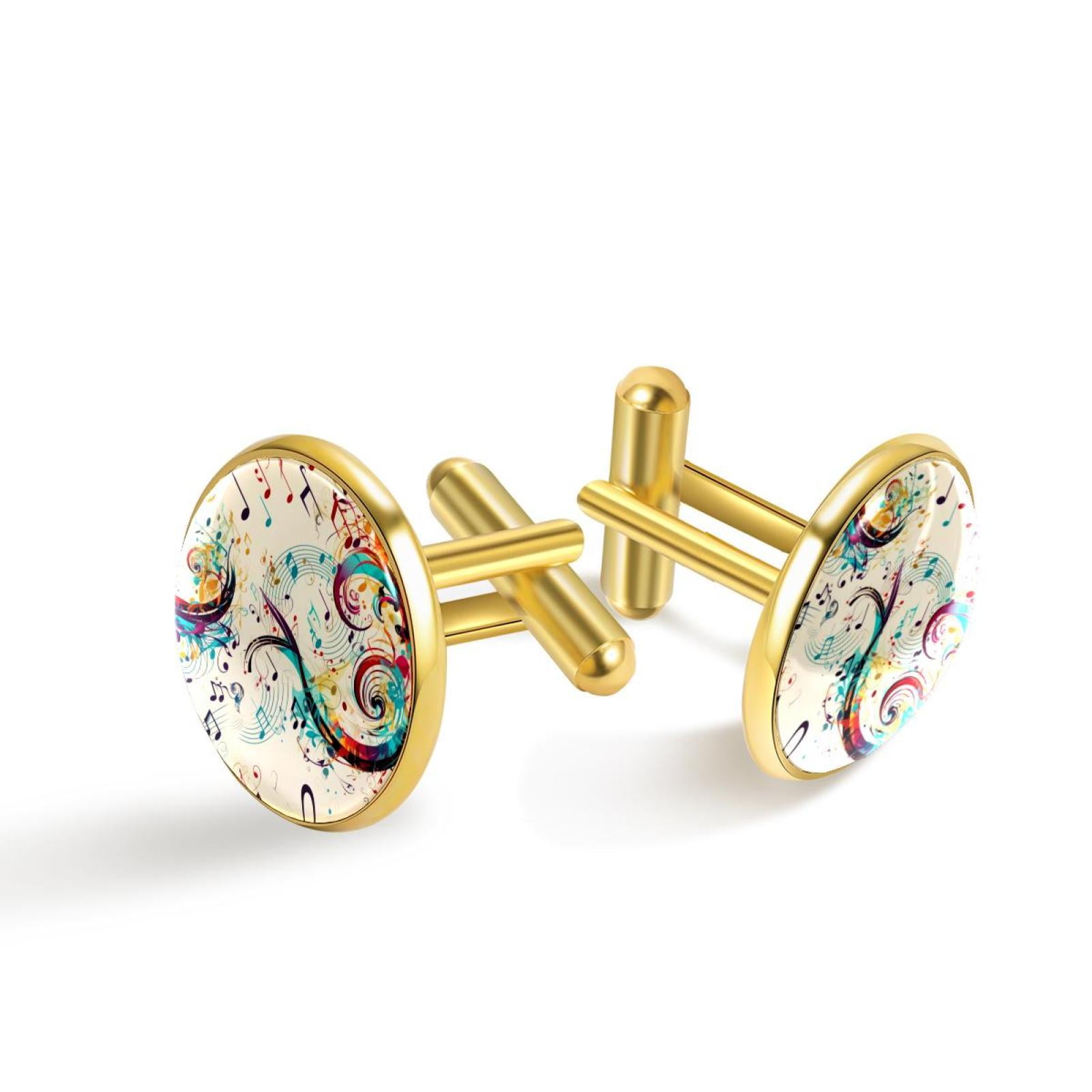 Note Stylish Men's Cufflink Set for Formal Attire, Made of Stainless ...