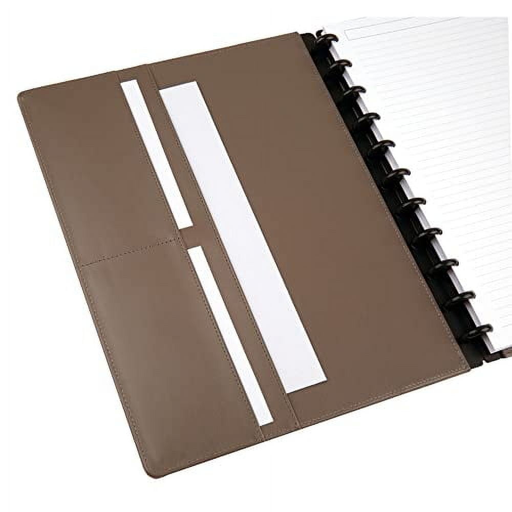 Note-Taking System Discbound Notebook, Letter Size, Leather Cover ...