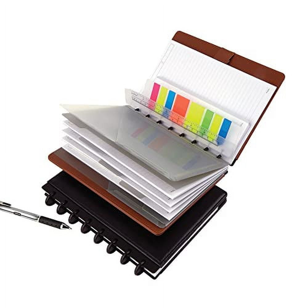 Note-Taking System Discbound Notebook, Letter Size, Leather Cover ...