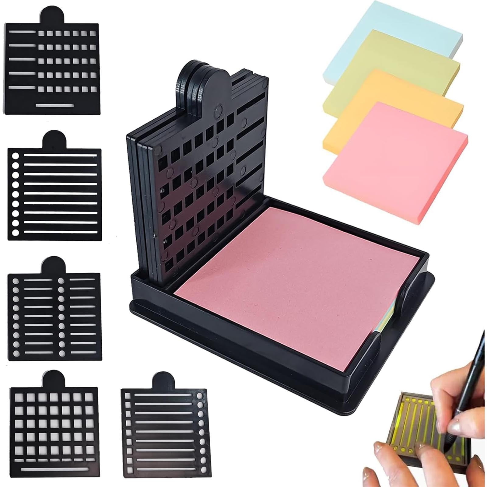 Note Template,2025 New Sticky Note Holder with Stencil,Sticky Note ...