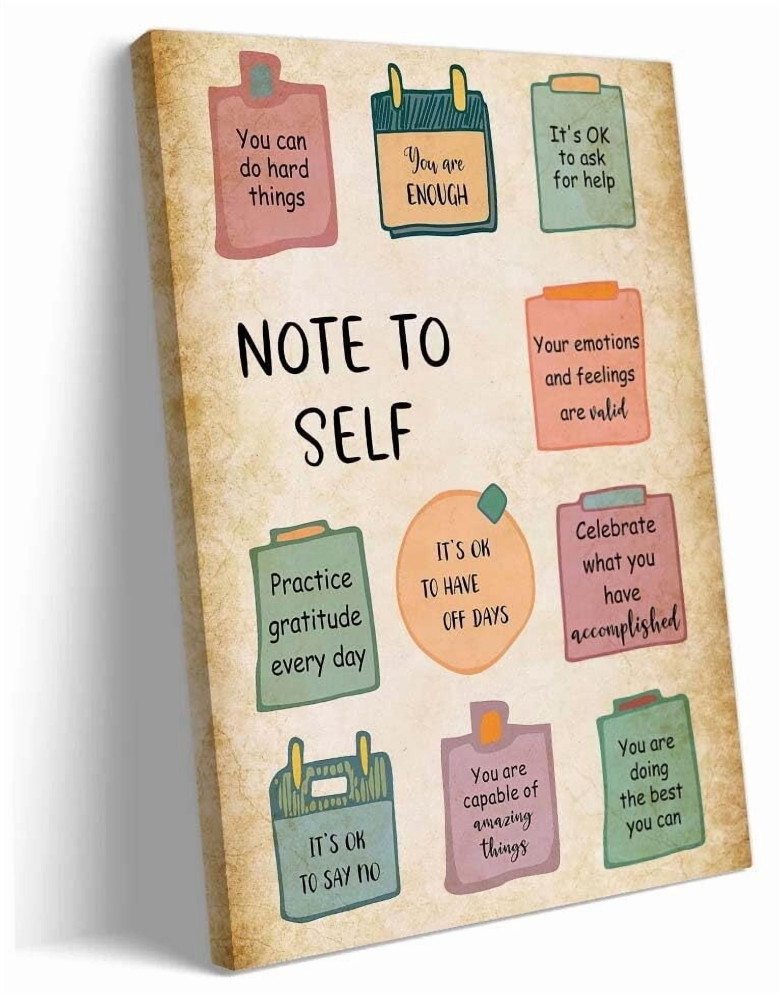 Note To Self Poster Prints Therapy Mental Health Posters Art Home ...