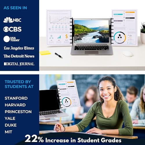 Note Tower Monitor Document Paper Holder for Typing | Clips to Laptops ...