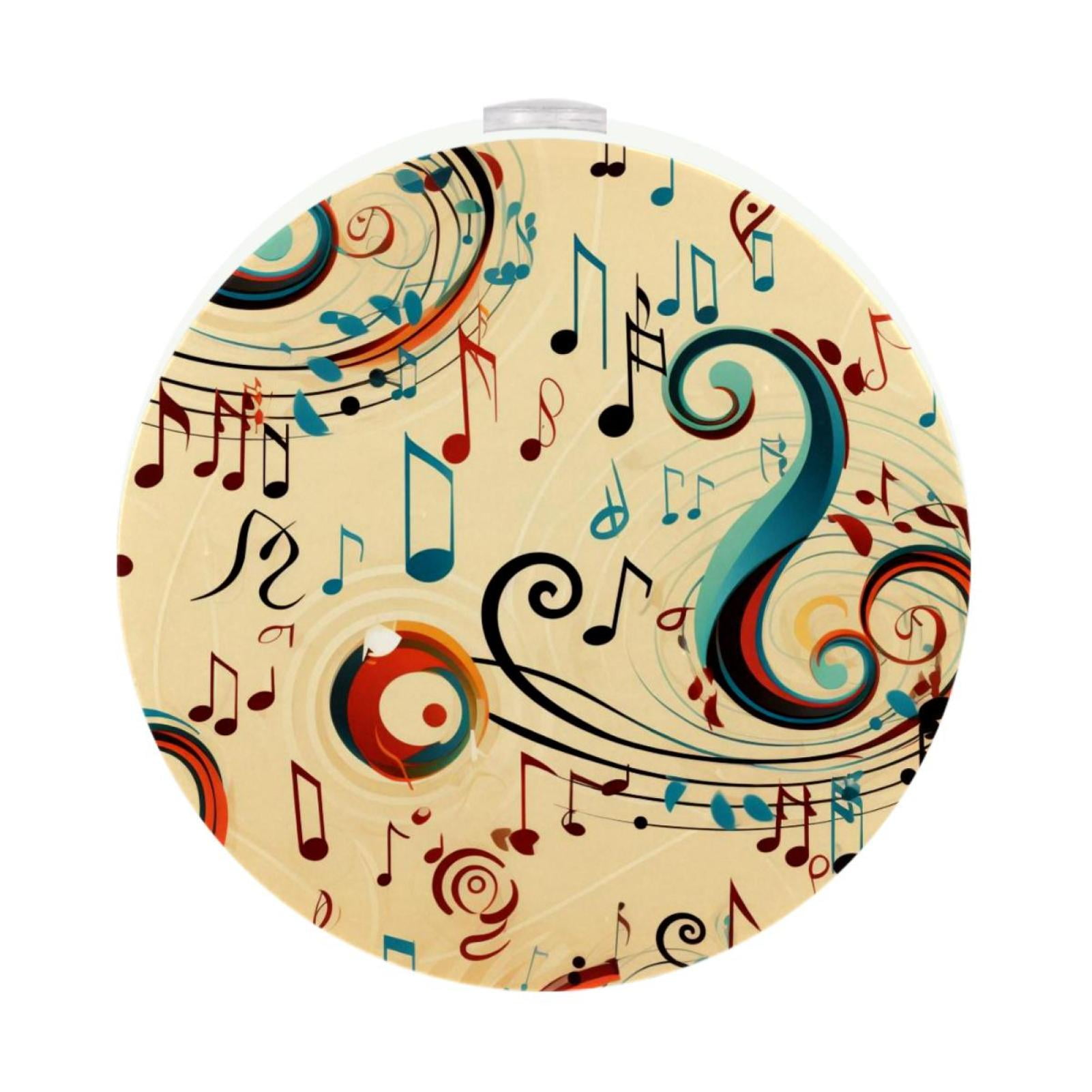 Note Warm White Led Round Night Light-2Pcs, Portable Plug-in Dusk to ...