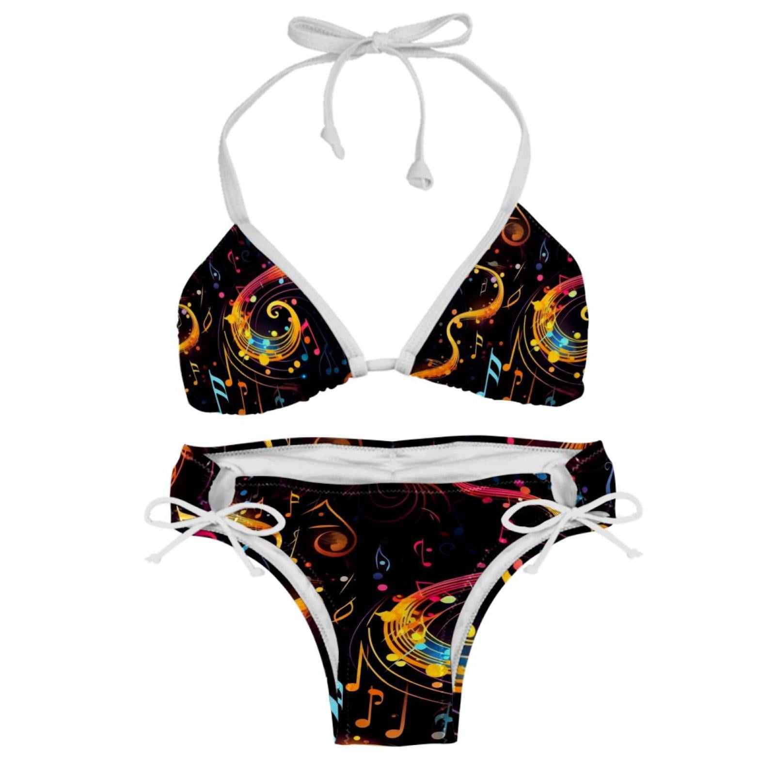 Note Women's Swimwear Bikini Set with Detachable Sponge and Adjustable ...