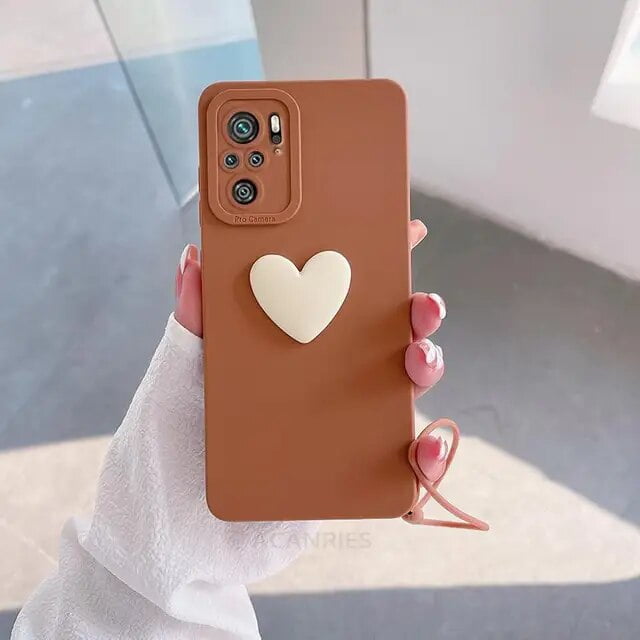 Note10s Cute 3D Love Heart Silicone Case On For Xiaomi Redmi Note 10 Pro 4g 10s 10pro 11 11s ...